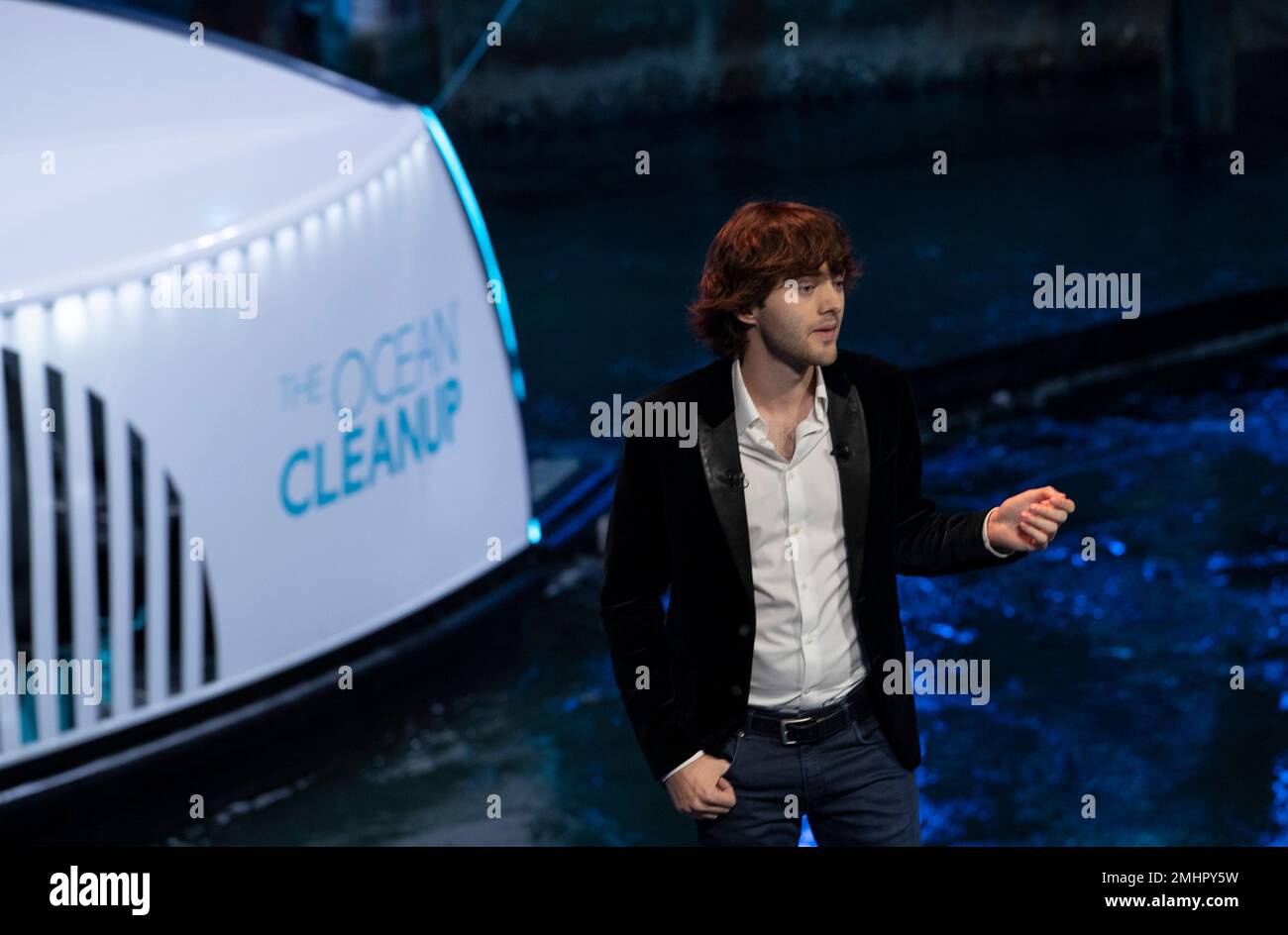 Young Dutch inventor Boyan Slat unveils the Interceptor in Rotterdam ...