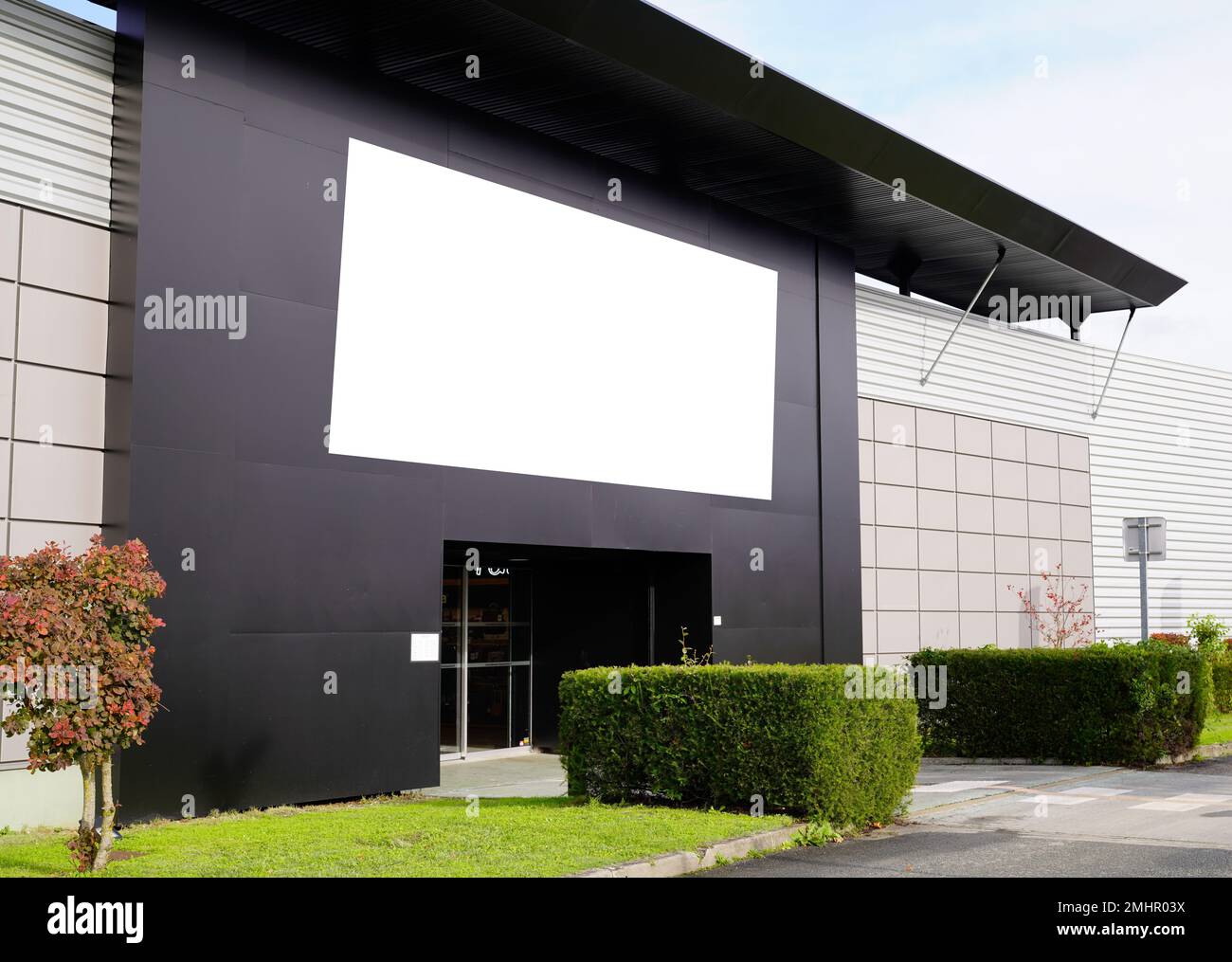 white empty shop signage Blank store sign Square shape Exterior in ...