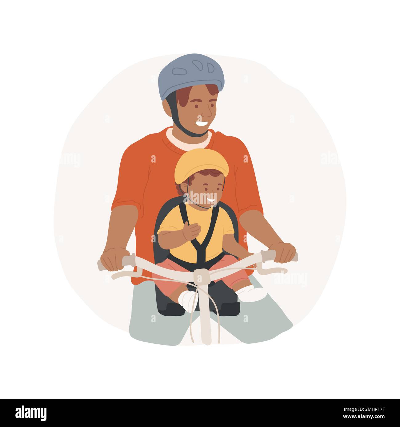Babies in bike land isolated cartoon vector illustration. Parent ...