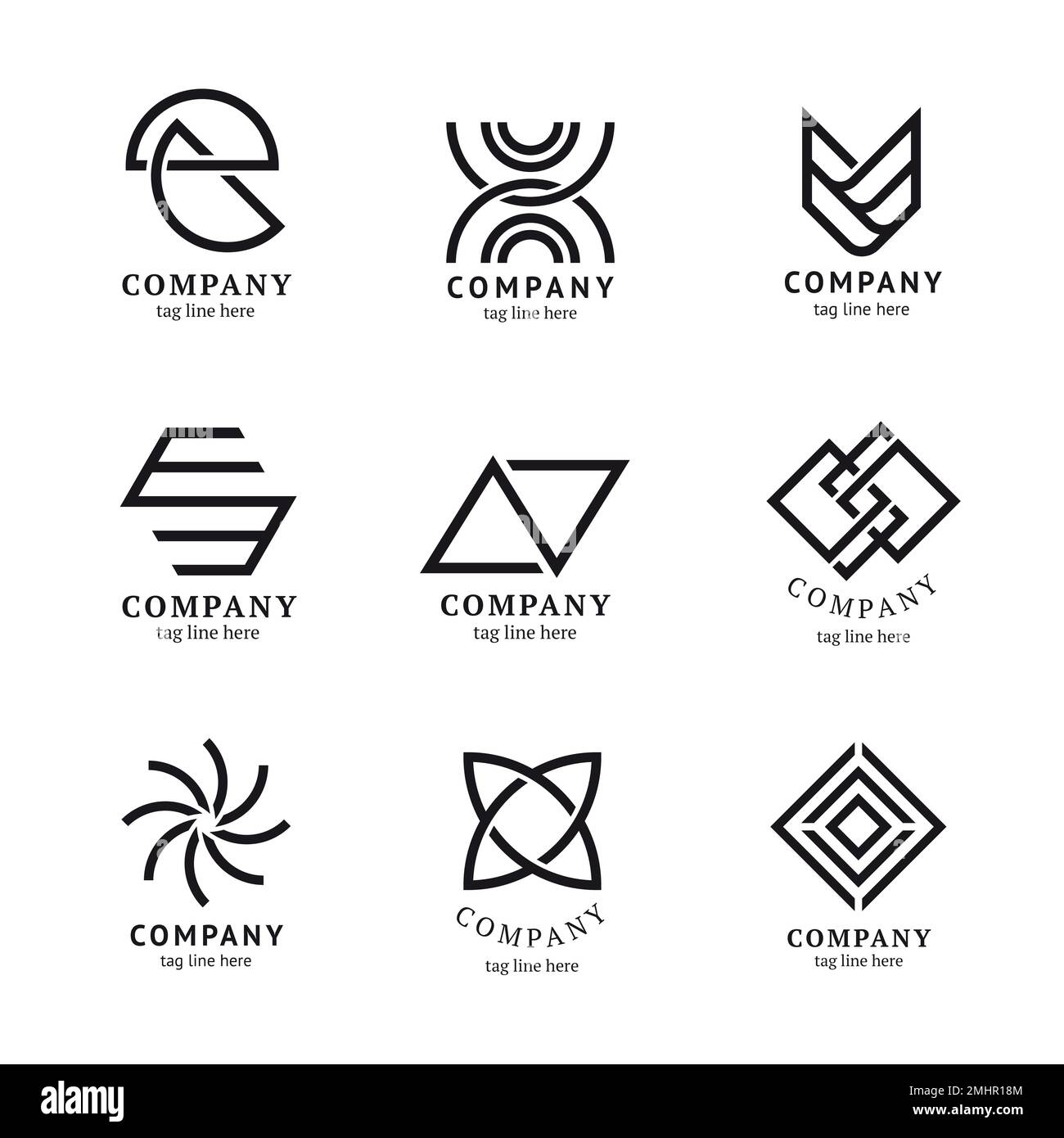 Business logo template minimal branding design vector set Stock Vector ...