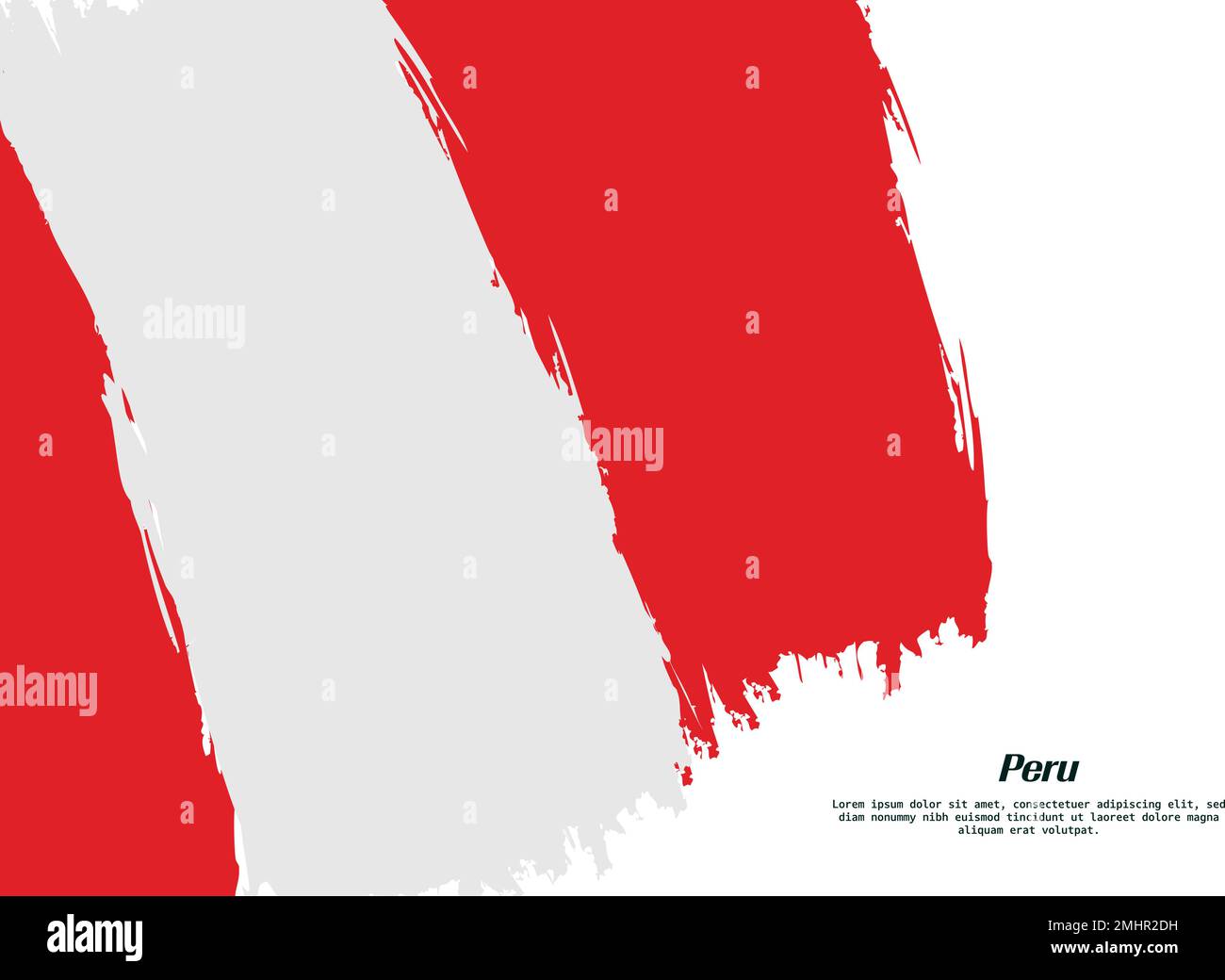 Peru flag brush concept. Flag of Peru grunge style banner background ...