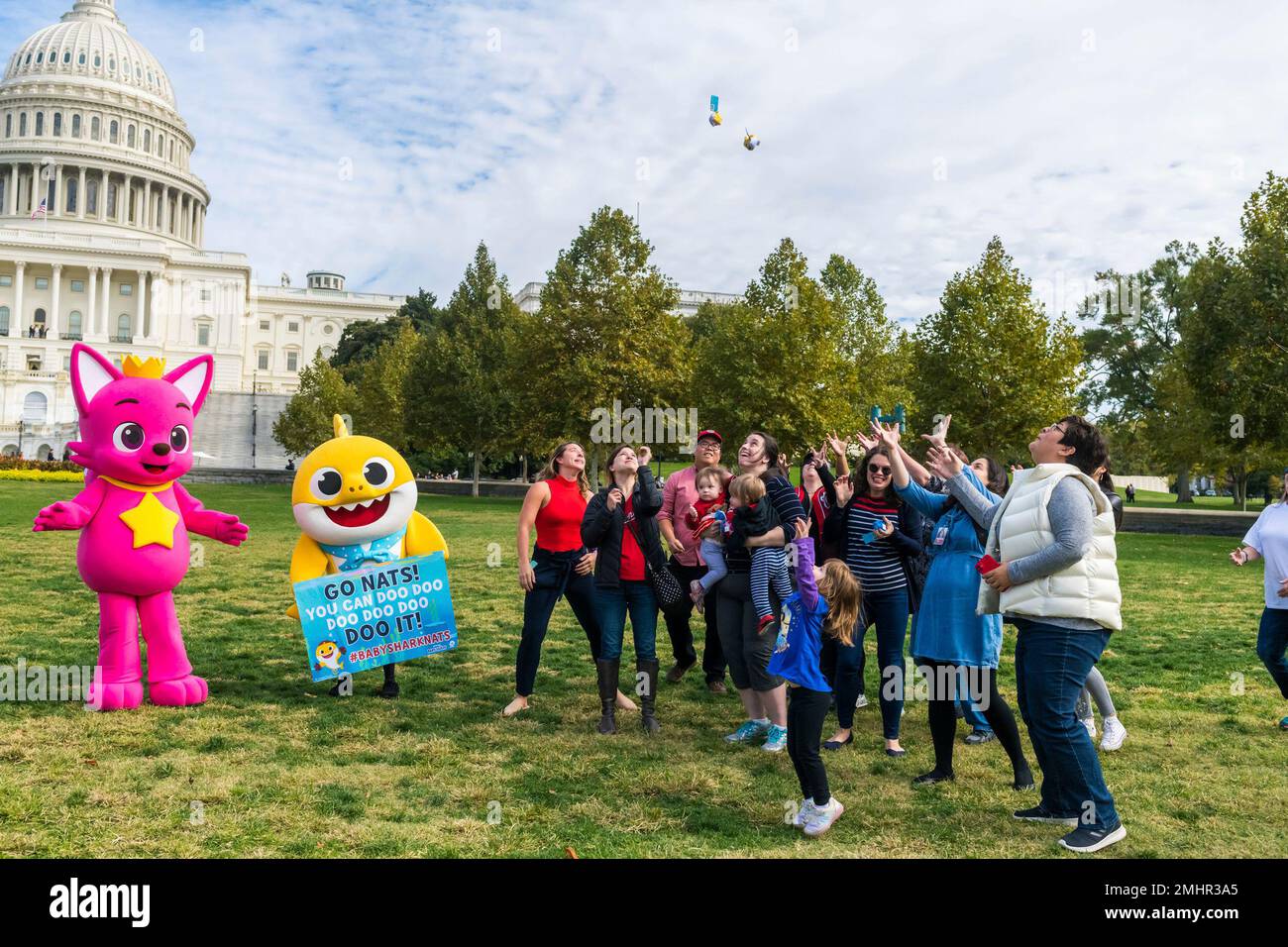 Pinkfong and Baby Shark cheer on the Washington Nationals with fans of ...