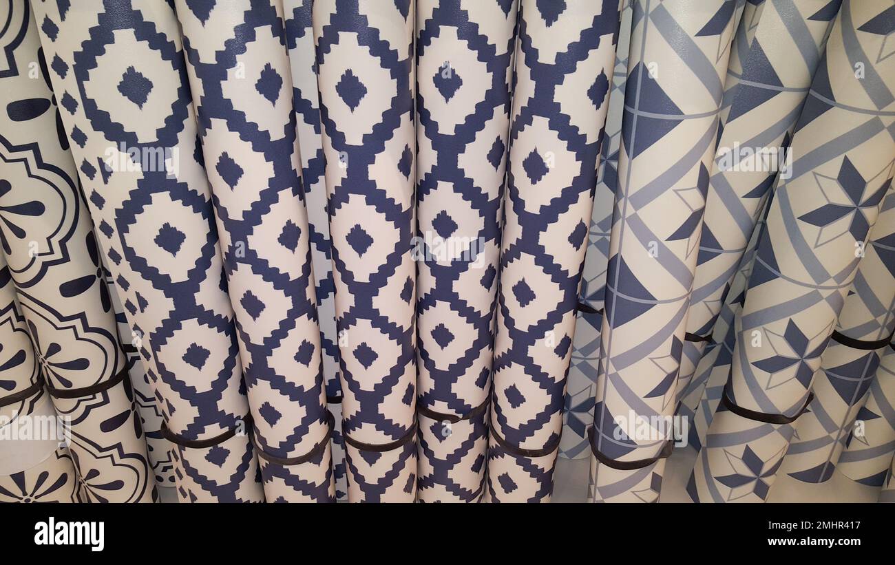 fabric swatches design assortment of textile samples for curtains Stock ...