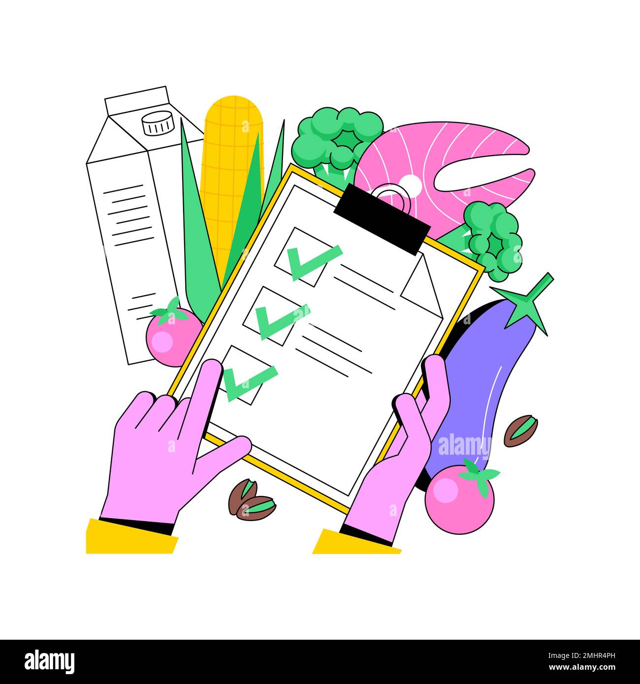 Flexitarian meal plan isolated cartoon vector illustrations ...