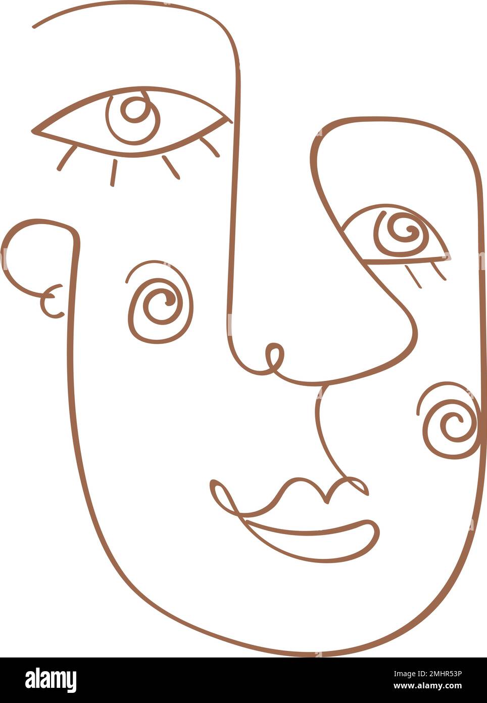 Isolated abstract face sketch avatar Flat design Vector illustration ...