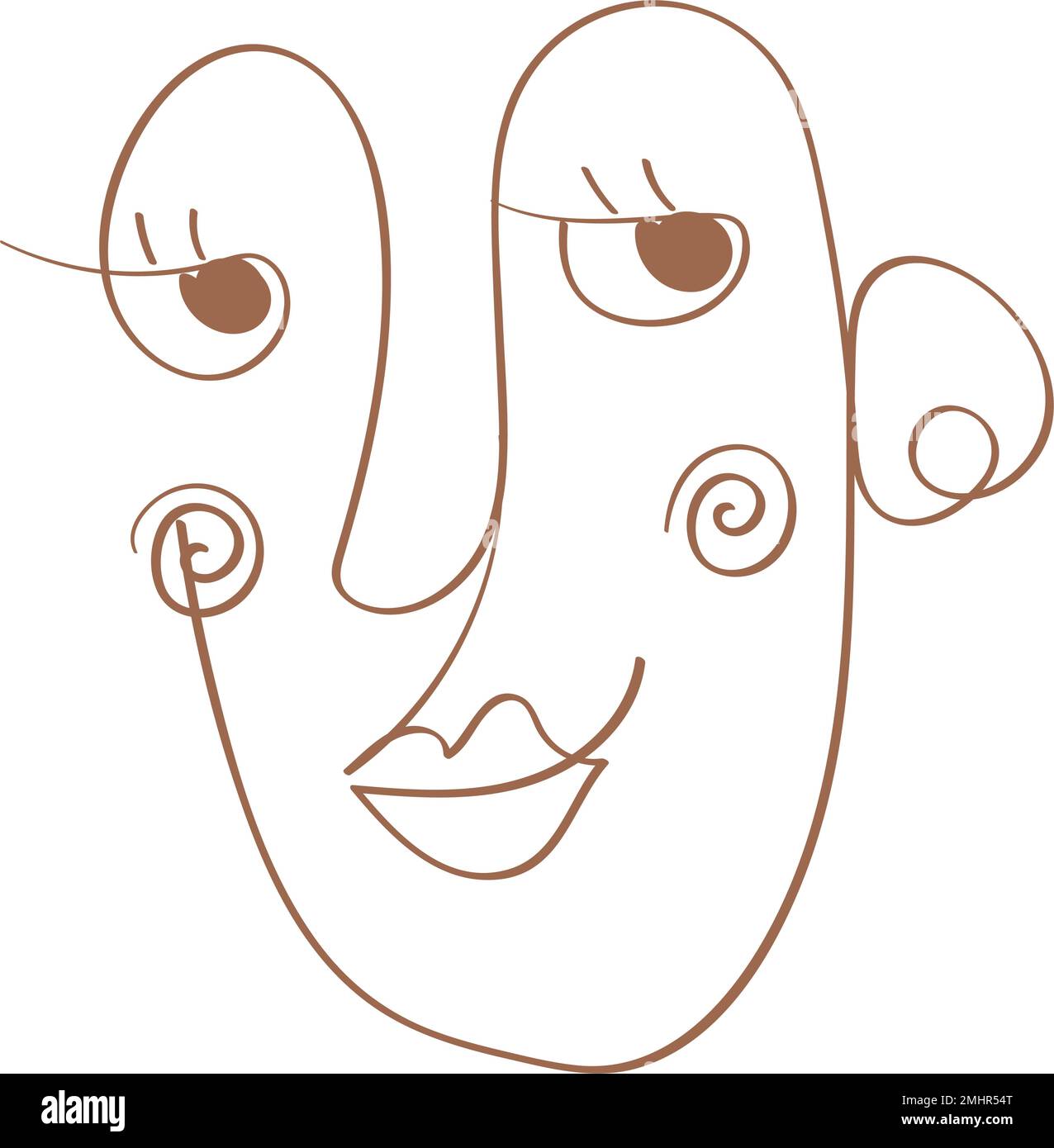 Isolated abstract face sketch avatar Flat design Vector illustration ...