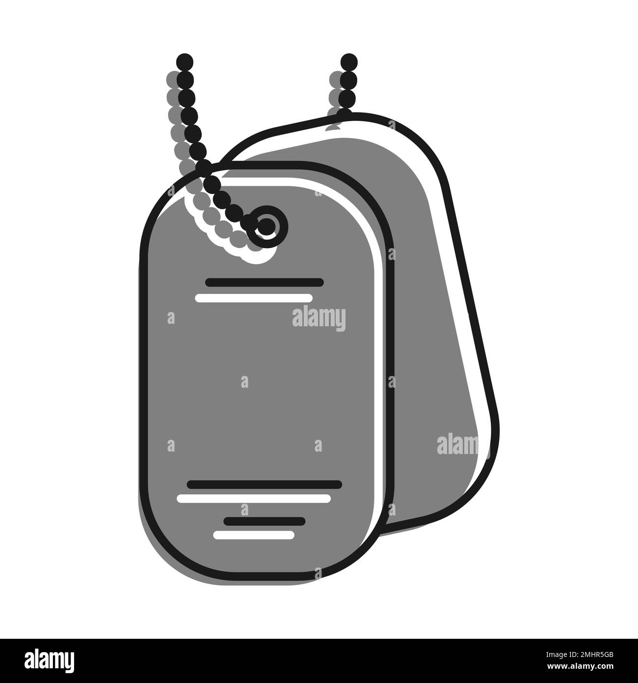 Linear filled with gray color icon, Personal Military Number Badge On ...