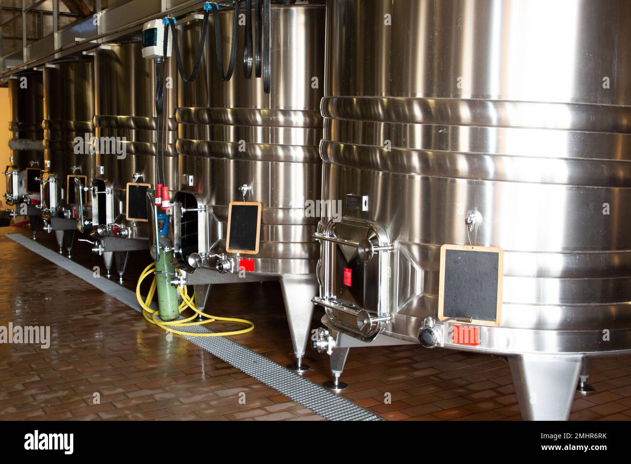 Stainless steel tank winery Cellar Production Stock Photo - Alamy