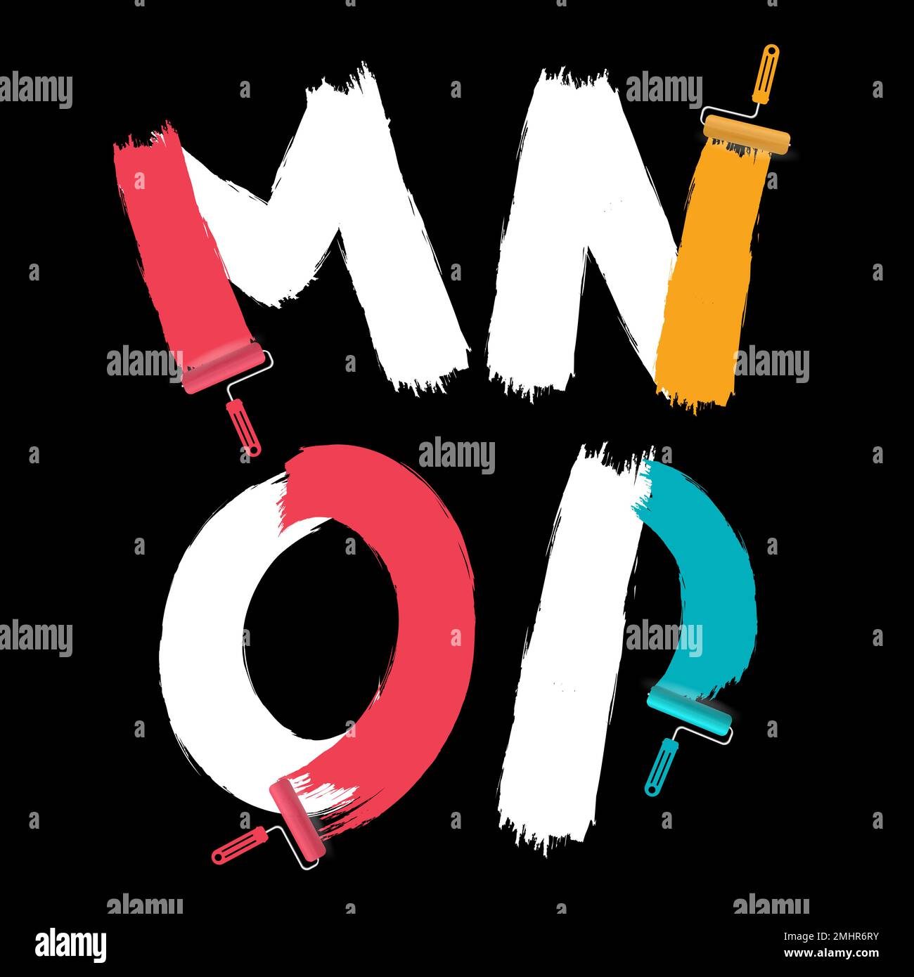Classic vintage uppercase alphabet. M to P pained alphabet Stock Vector ...