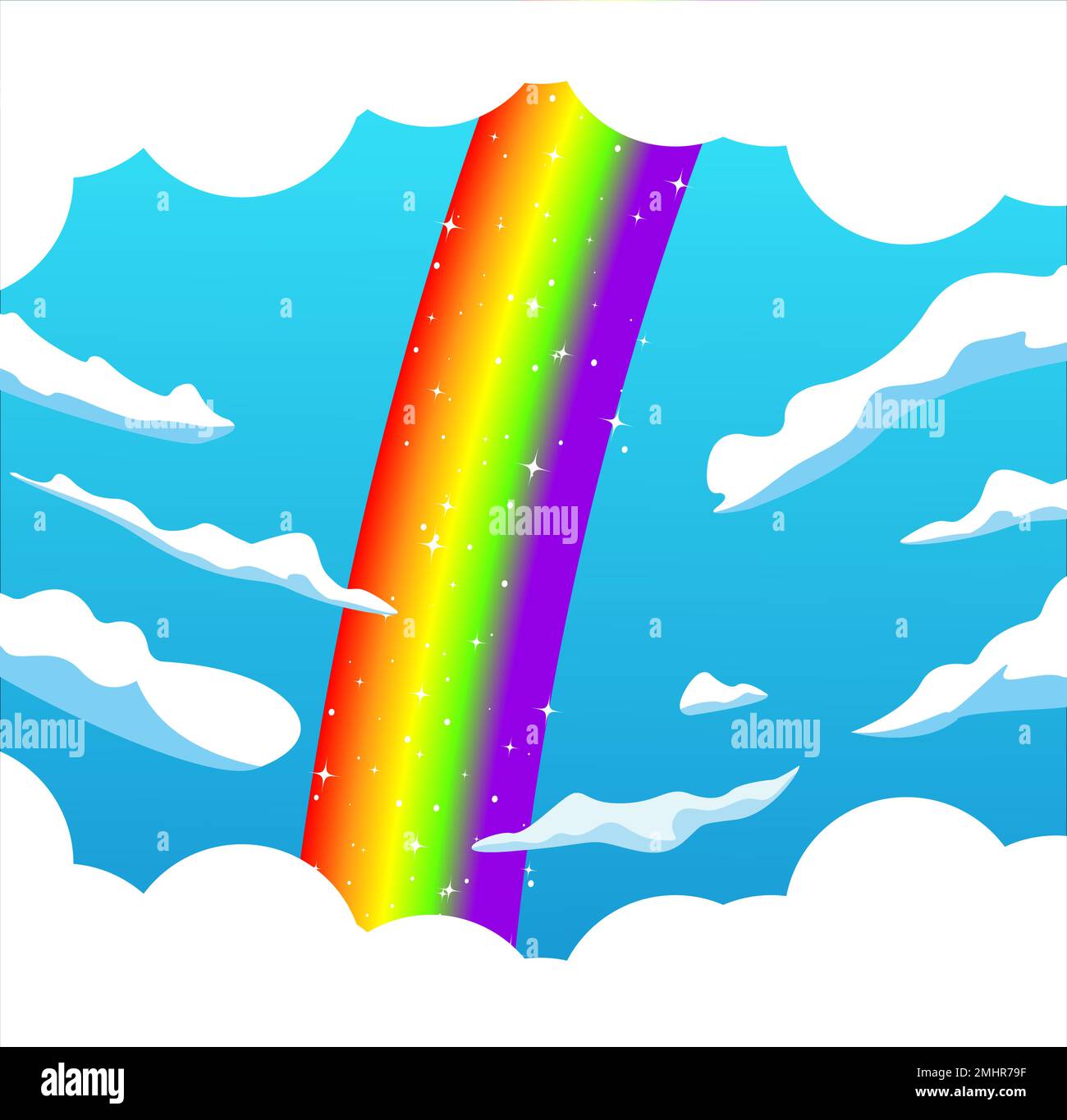 Colorful rainbow with clouds, backgrounds vector illustration Stock ...
