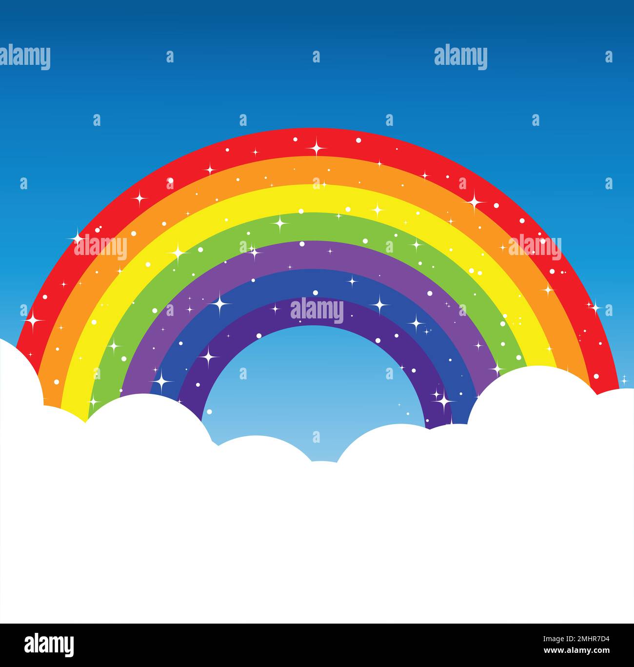 Rainbow And Clouds Background