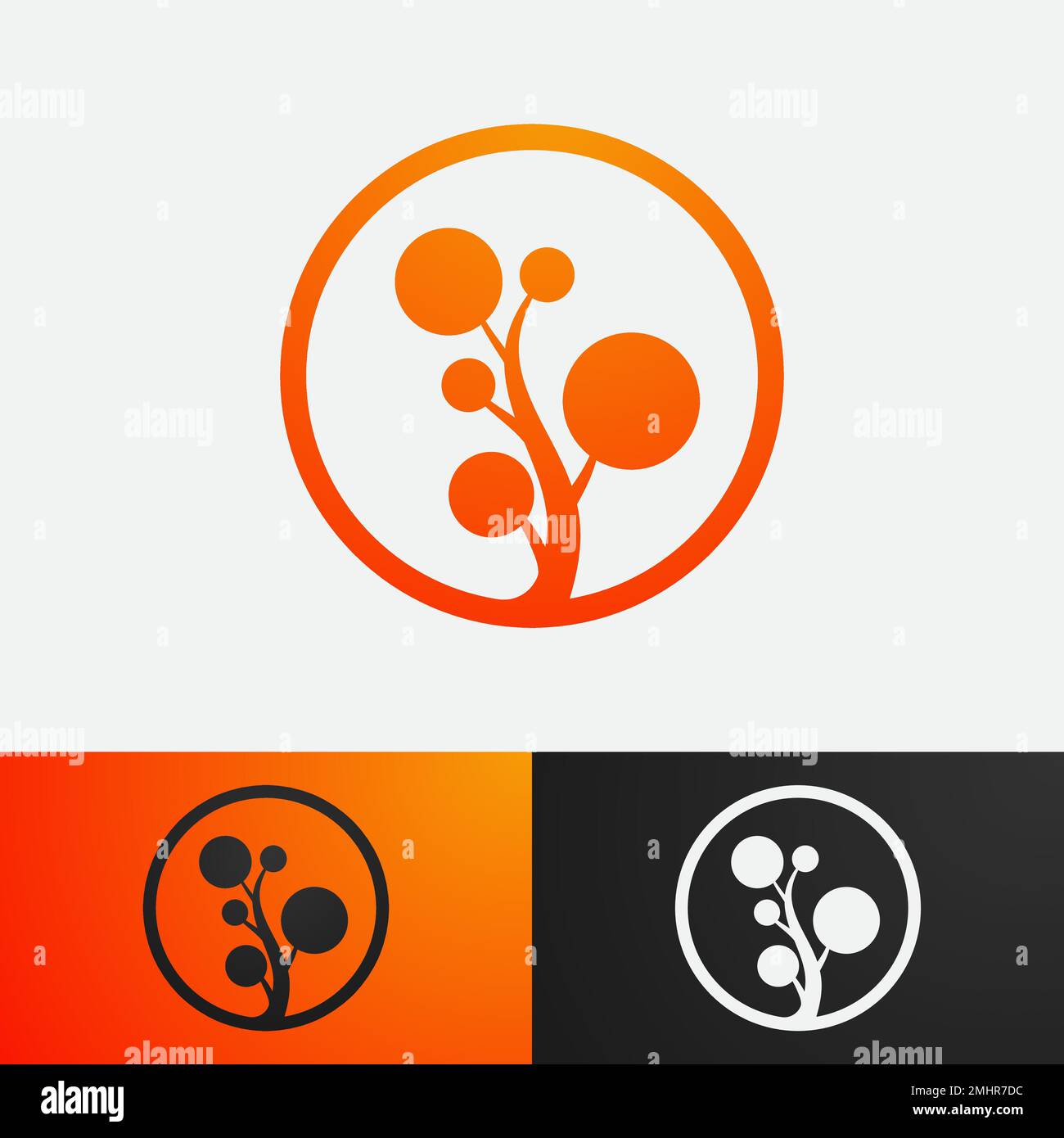 abstract tree logo template with gradation colors for corporate design ...