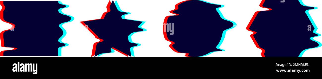 Cyber distorted shapes retro Cut Out Stock Images & Pictures - Alamy