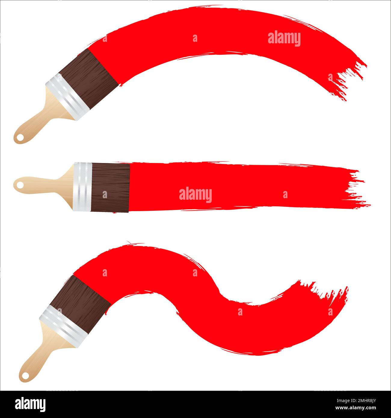 Paint brush with long stroke isolated on white background Stock Vector ...