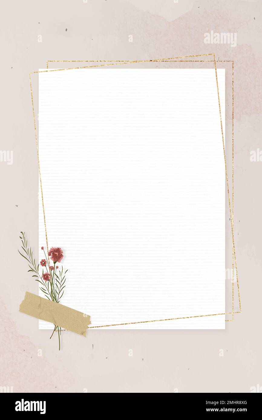 Blank rectangle gold frame on pink background template vector Stock Vector Image & Art - Alamy