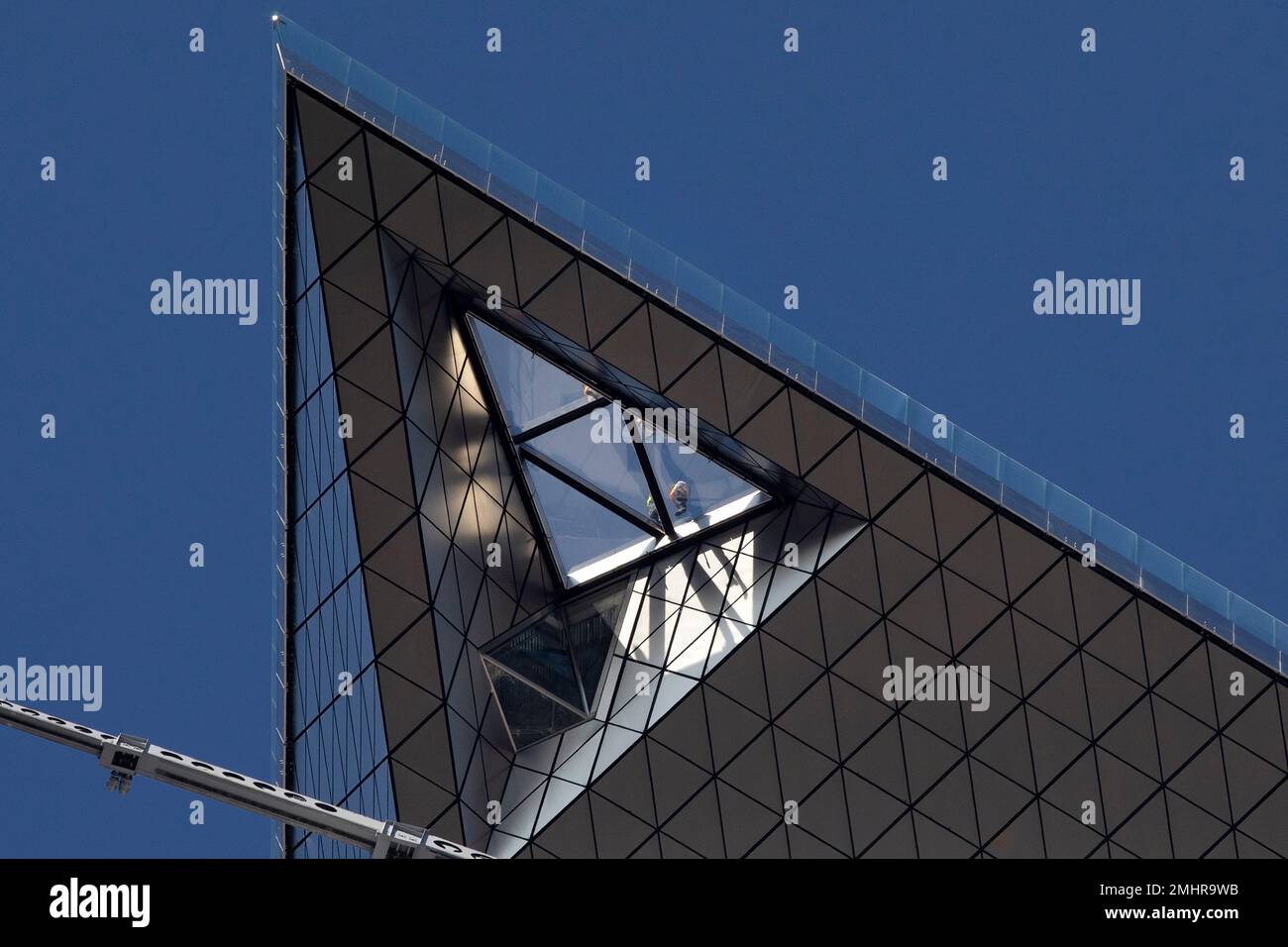 The triangular-shaped "Edge" observation deck with a glass window ...