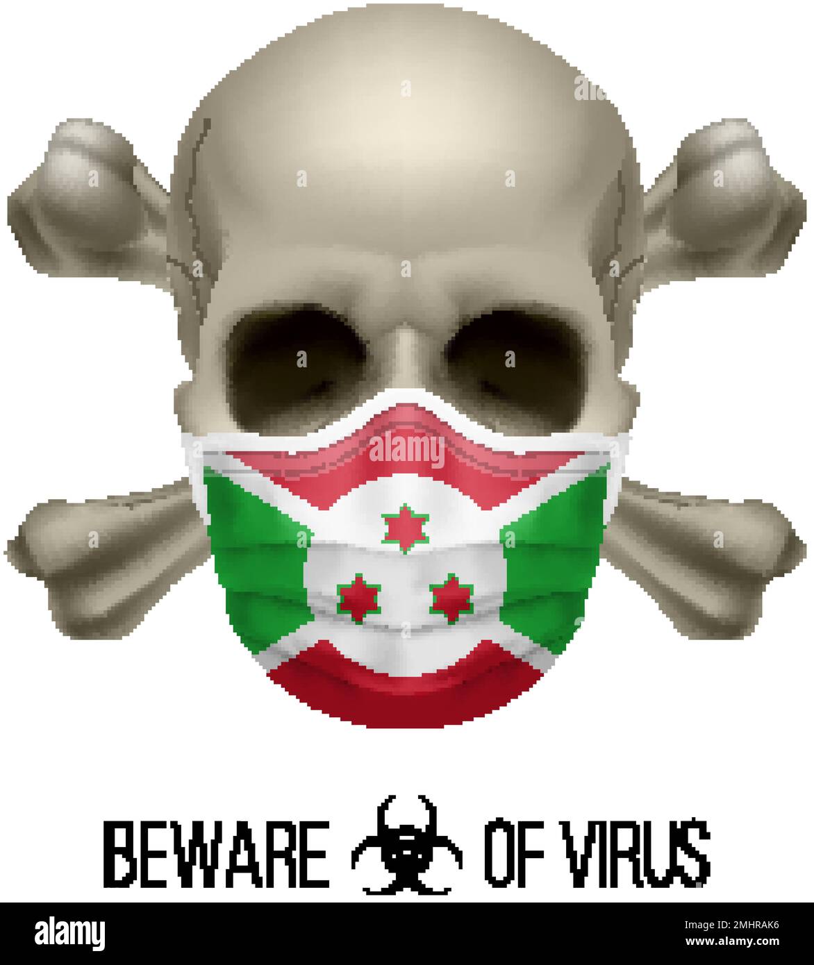 Human Skull with Crossbones and Surgical Mask in the Color of National ...