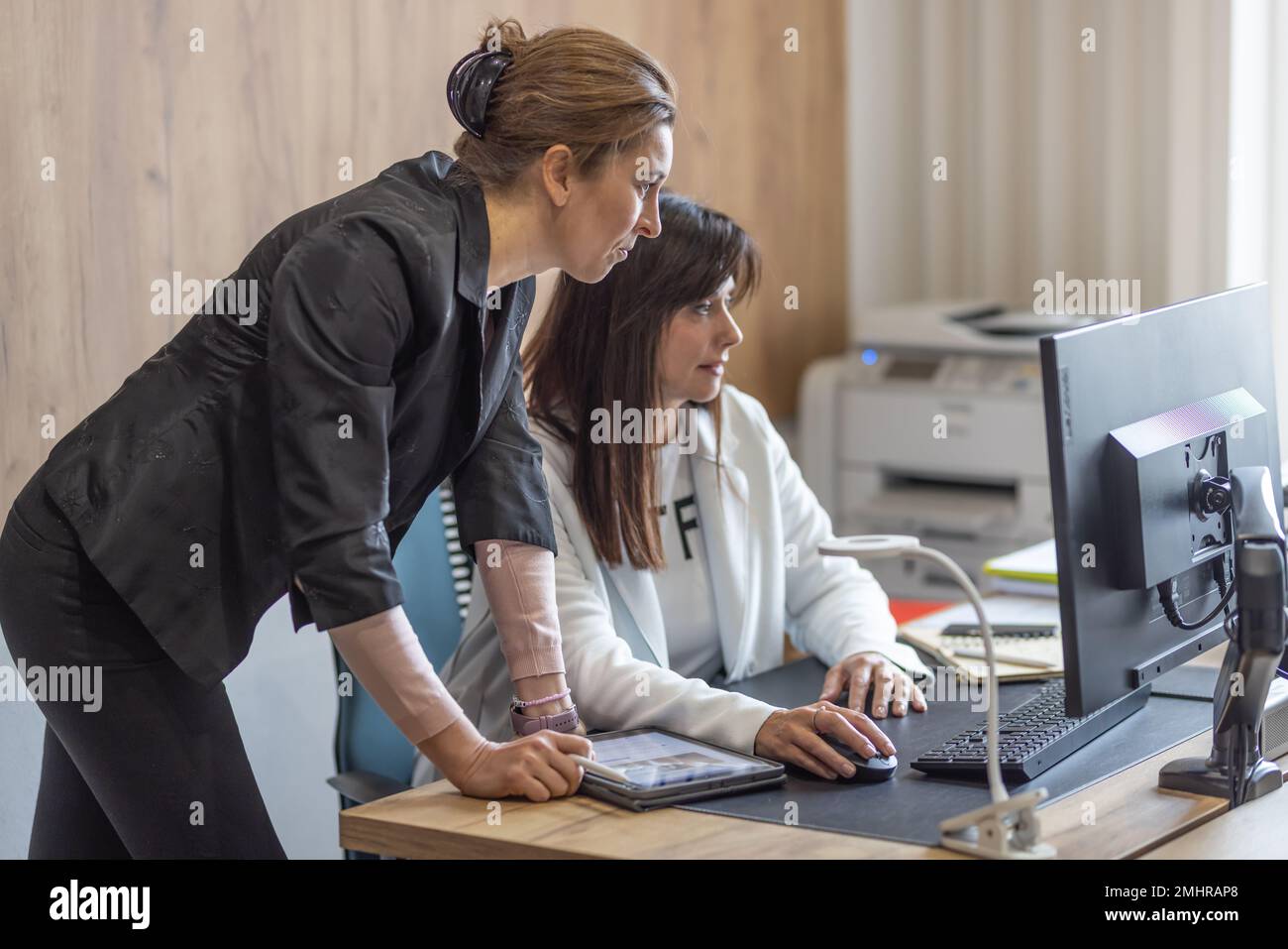 Female ceo executive manager giving consultation on financial ...