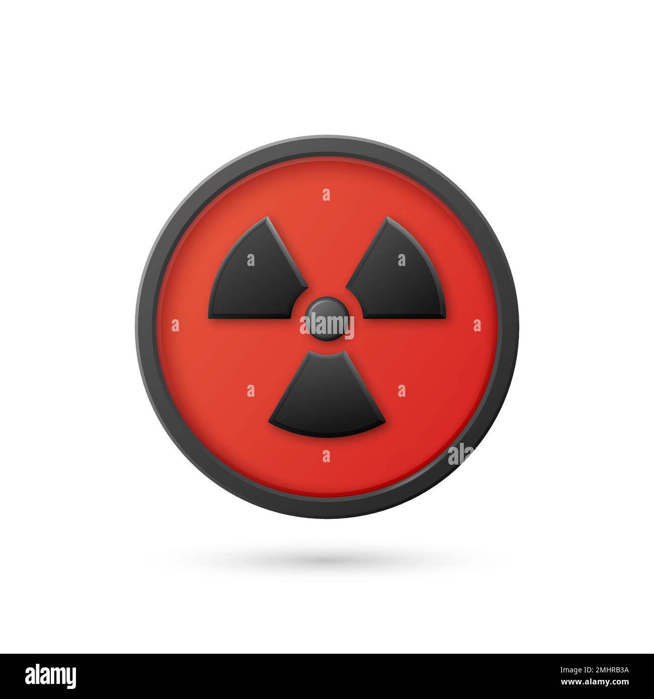 Vector 3d Realistic Round Red and Black Warning, Danger Nuclear Symbol ...