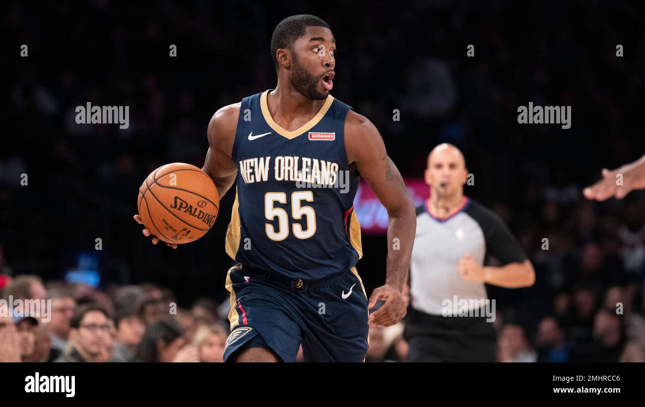New Orleans Pelicans guard E'Twaun Moore handles the ball during the ...