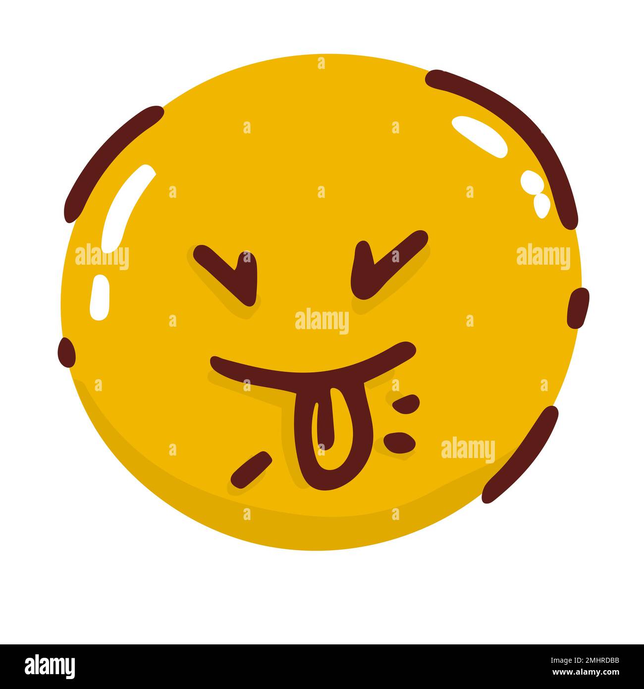 Smiling Emoji With Open Mouth Tongue Out Emoticon Stock Vector Image