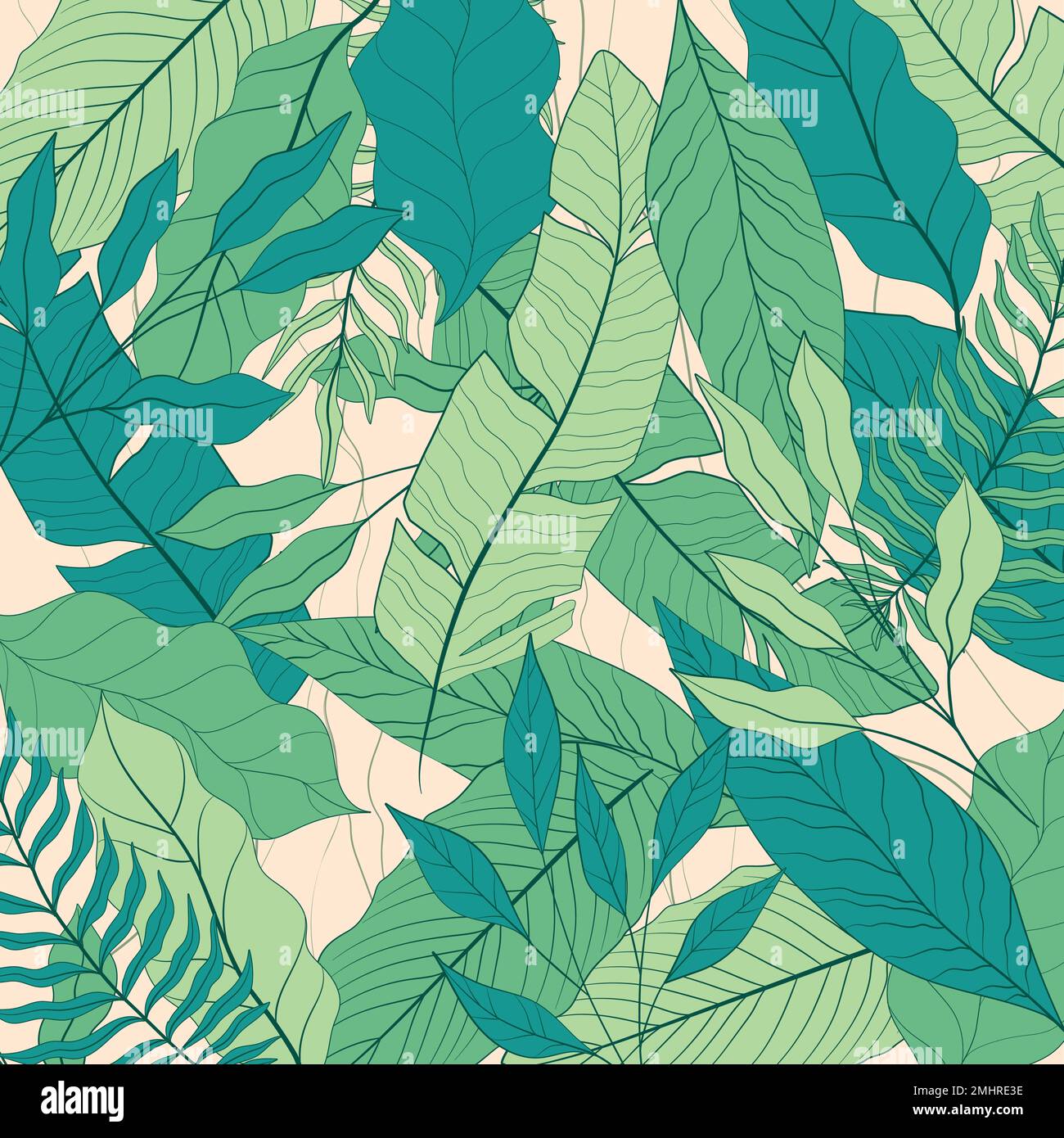 Colored foliage background with different leaves Vector illustration ...