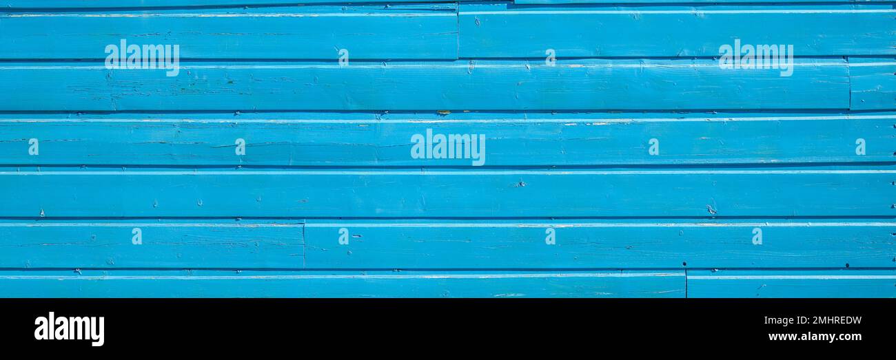 Wood blue texture panoramic header for background wooden with planks ...
