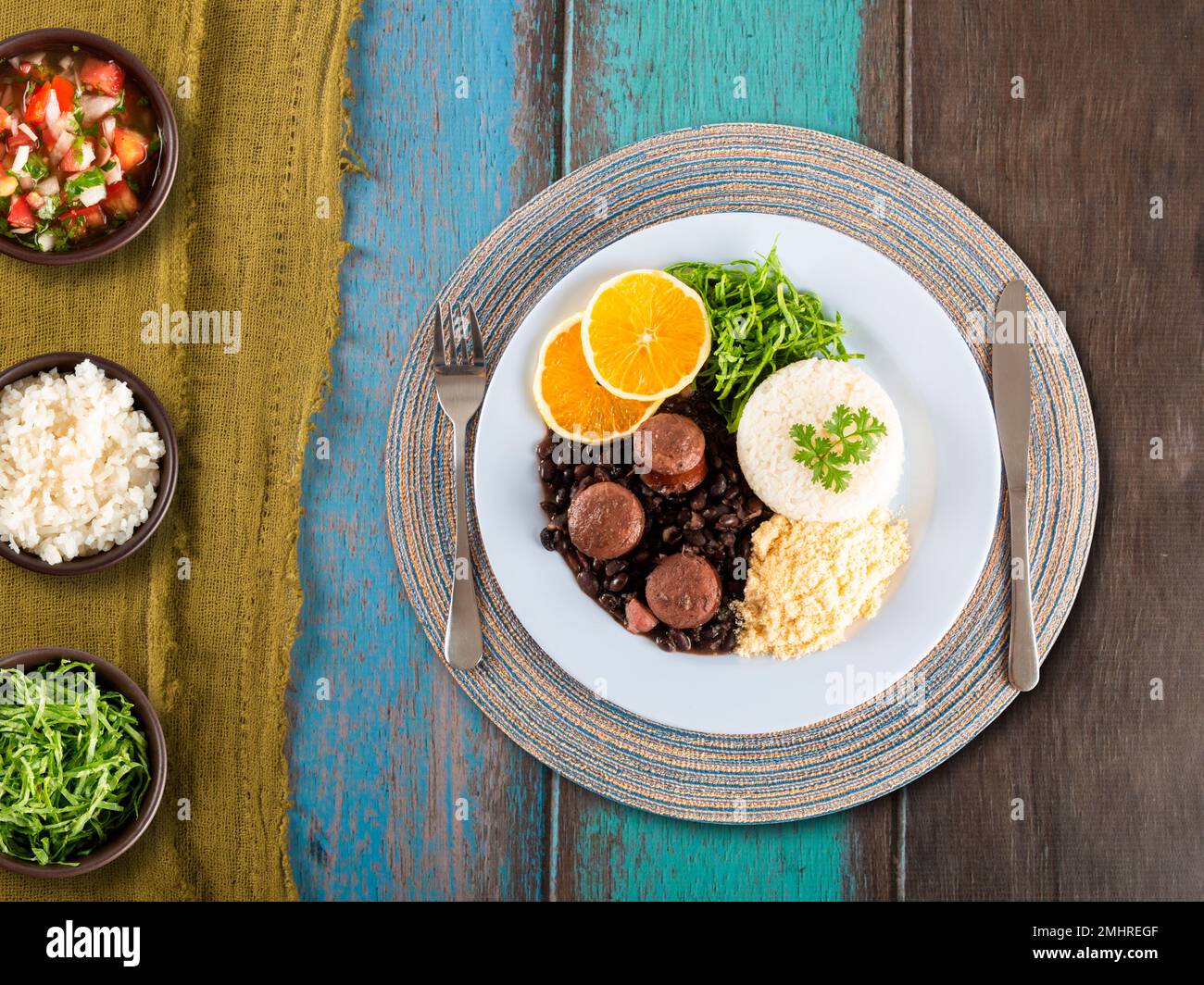 Feijoada. Brazilian traditional food. top view Stock Photo - Alamy