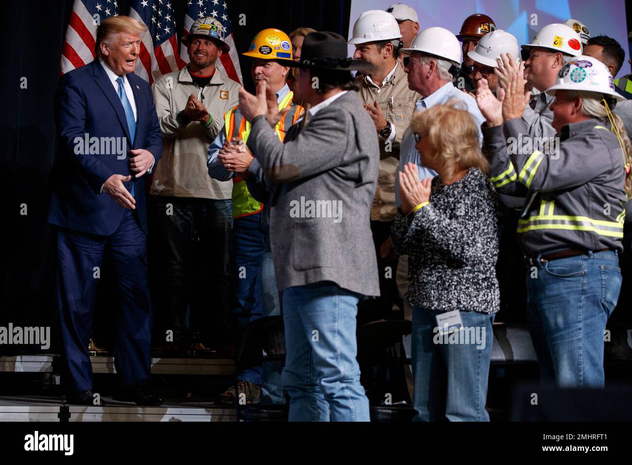 President Donald Trump arrives to speak at the 9th annual Shale Insight ...