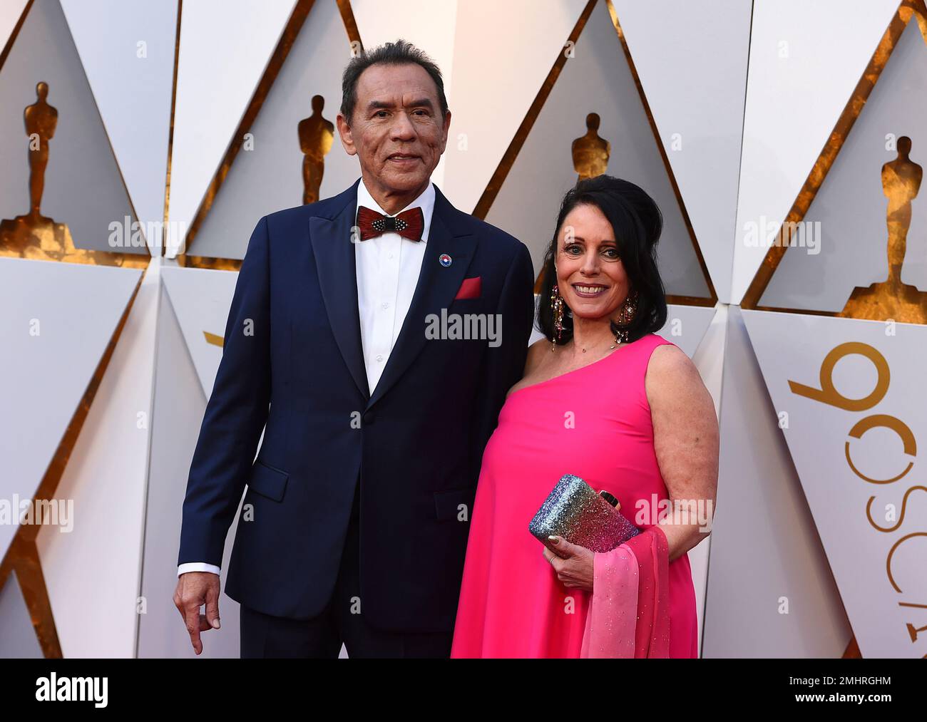 FILE - This March 4, 2018 file photo shows Wes Studi, left, and Maura ...