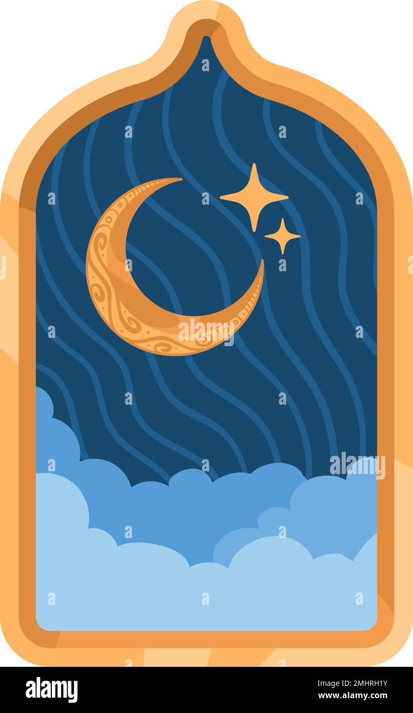 arch frame with crescent moon Stock Vector Image & Art - Alamy