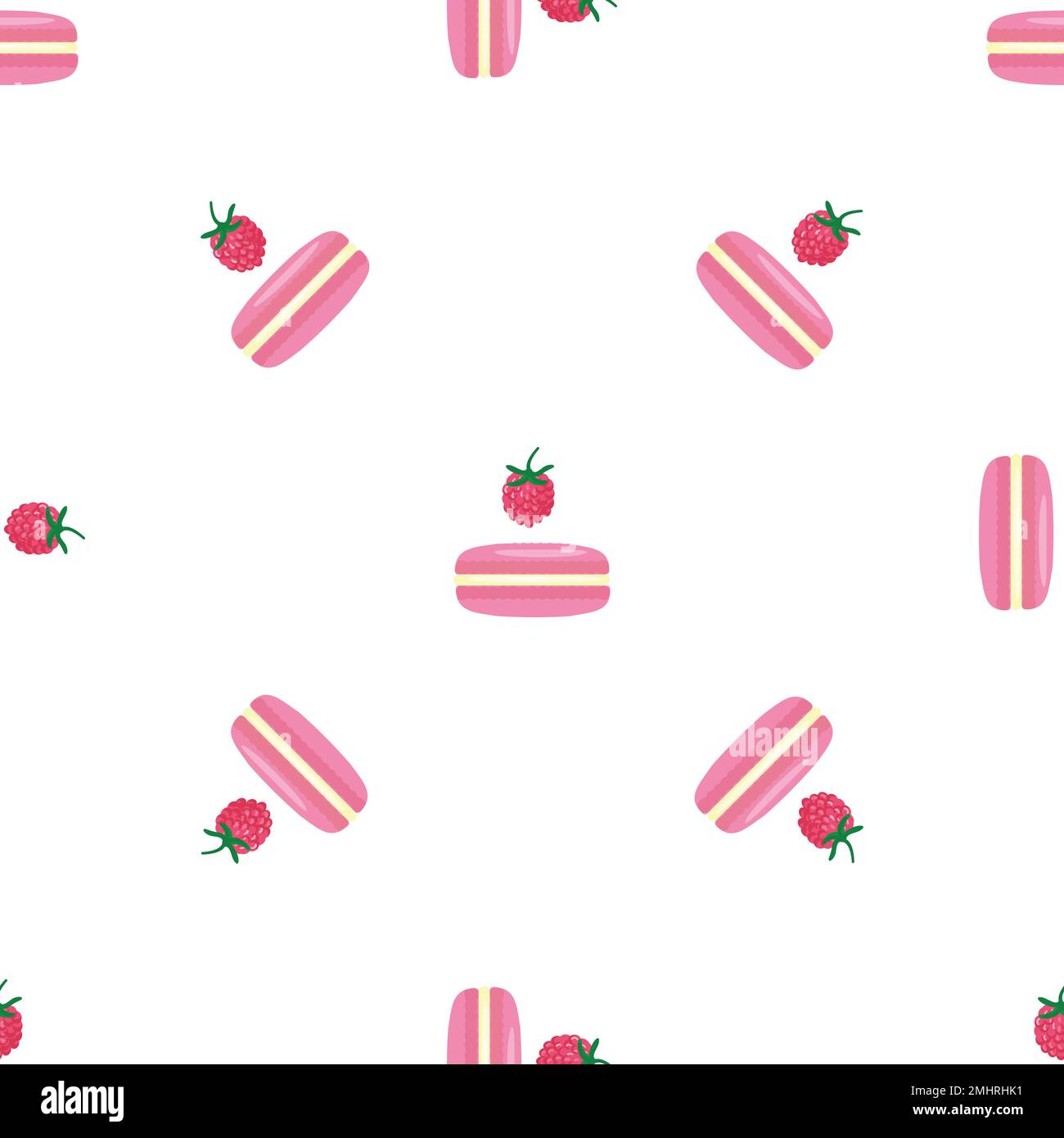 Raspberry macaroon pattern seamless vector Stock Vector Image & Art - Alamy