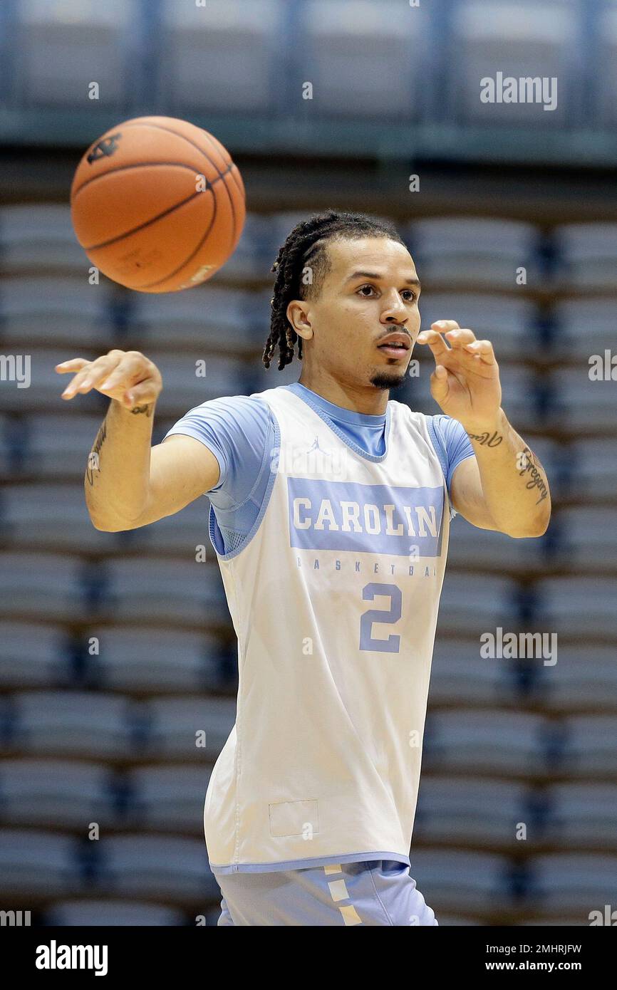 In this photo taken Wednesday, Oct. 2, 2019, North Carolina's Cole ...