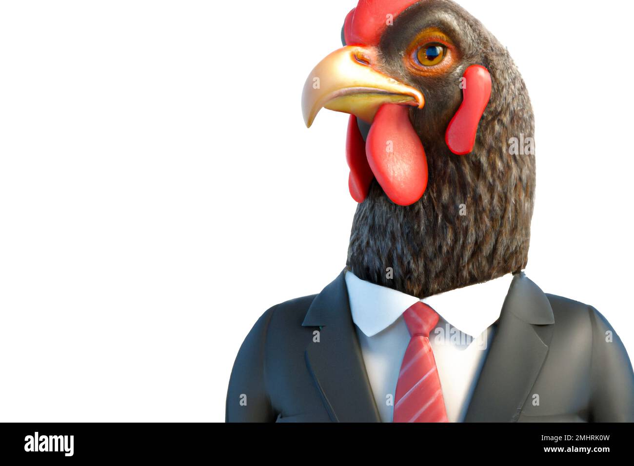 Portrait of Chicken in a business suit – Digital 3D Illustration on ...