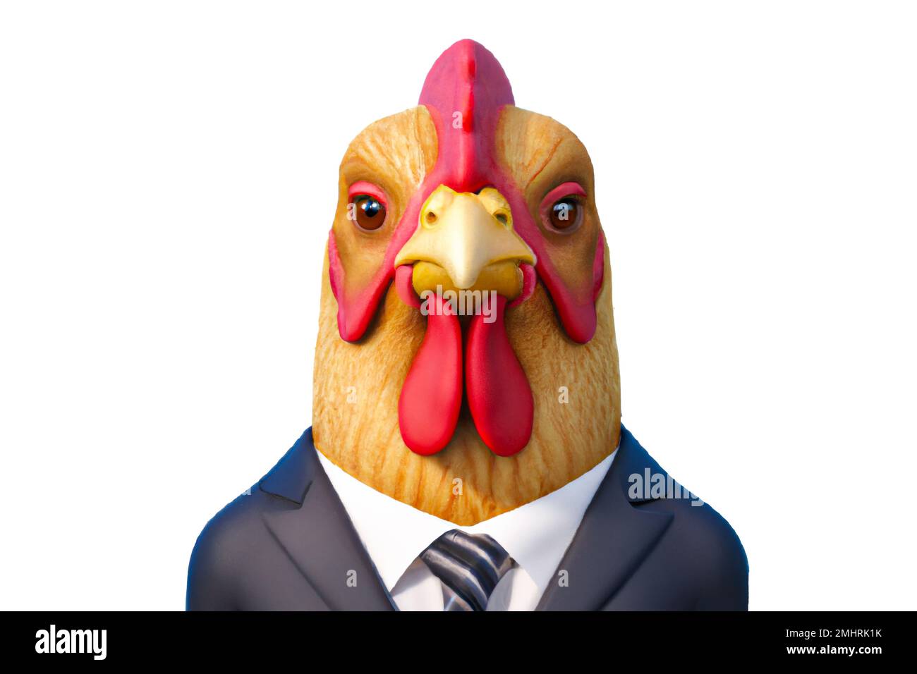 Portrait of Chicken in a business suit – Digital 3D Illustration on ...
