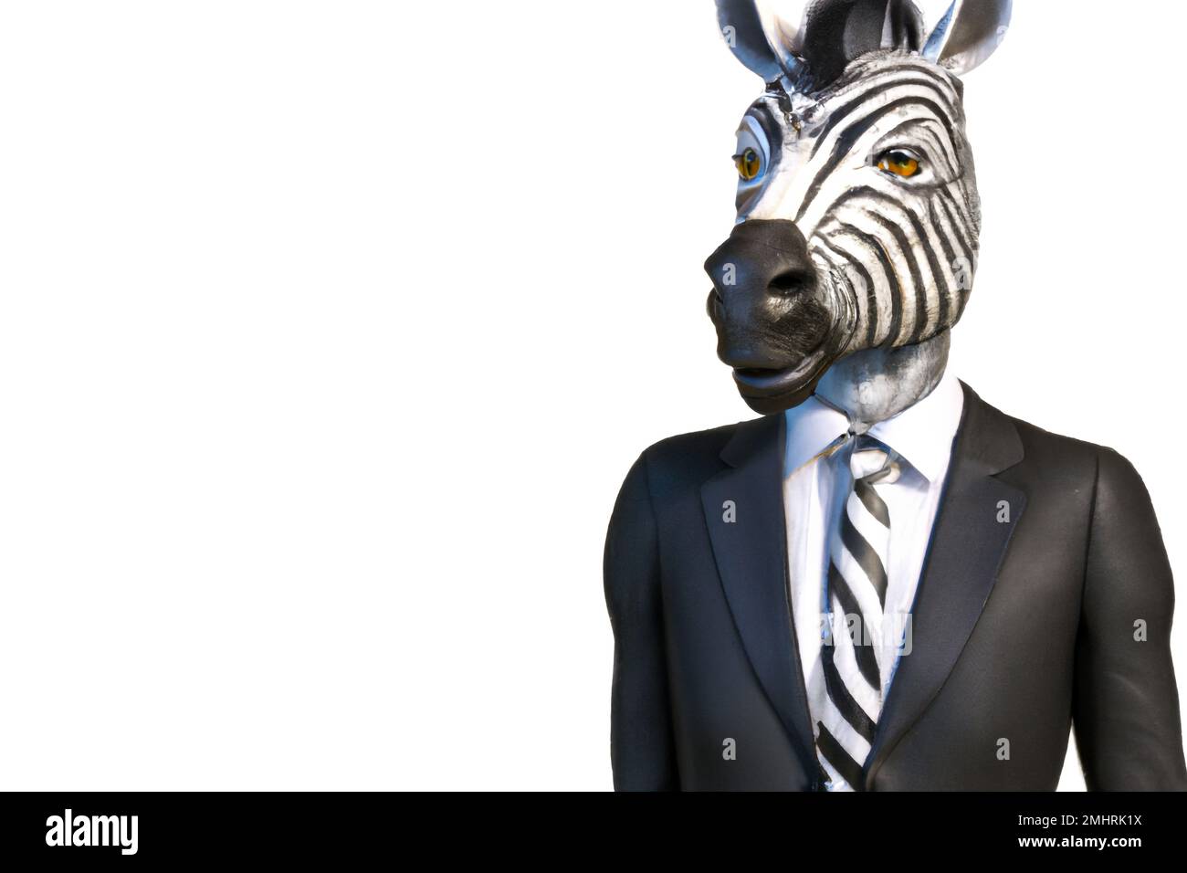 Portrait of Zebra in a business suit – Digital 3D Illustration on white ...
