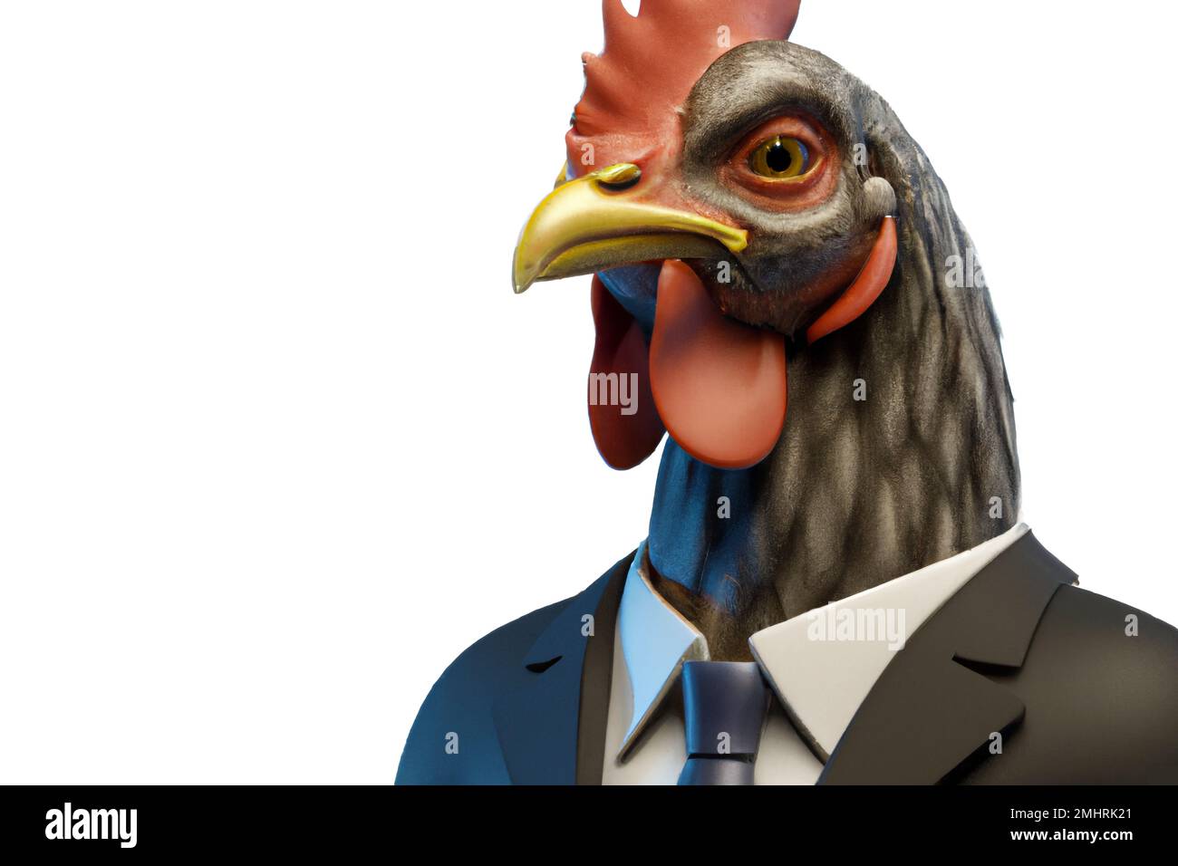 Portrait of Chicken in a business suit – Digital 3D Illustration on ...