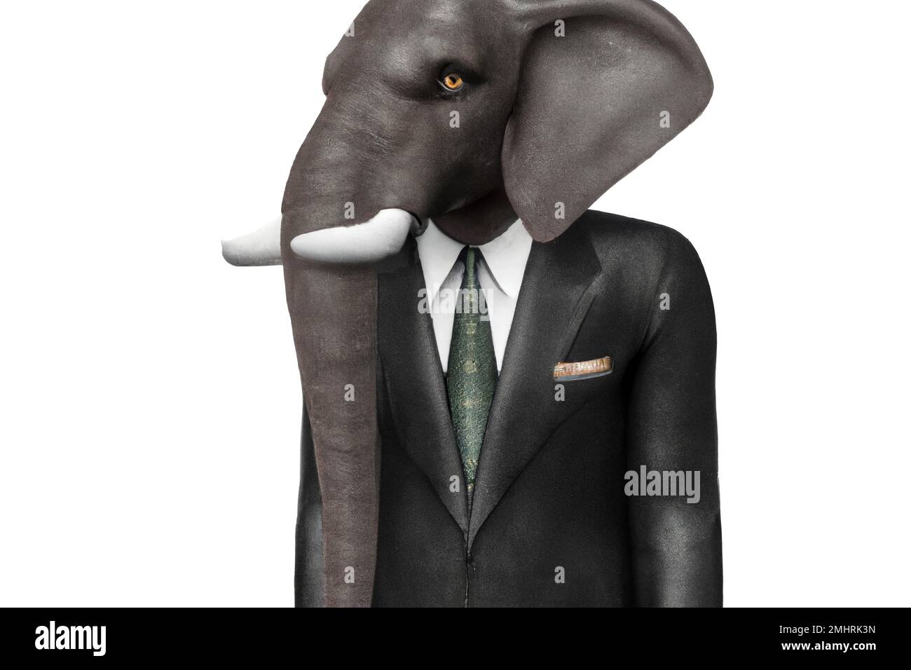 Portrait of Elephant in a business suit – Digital 3D Illustration on ...