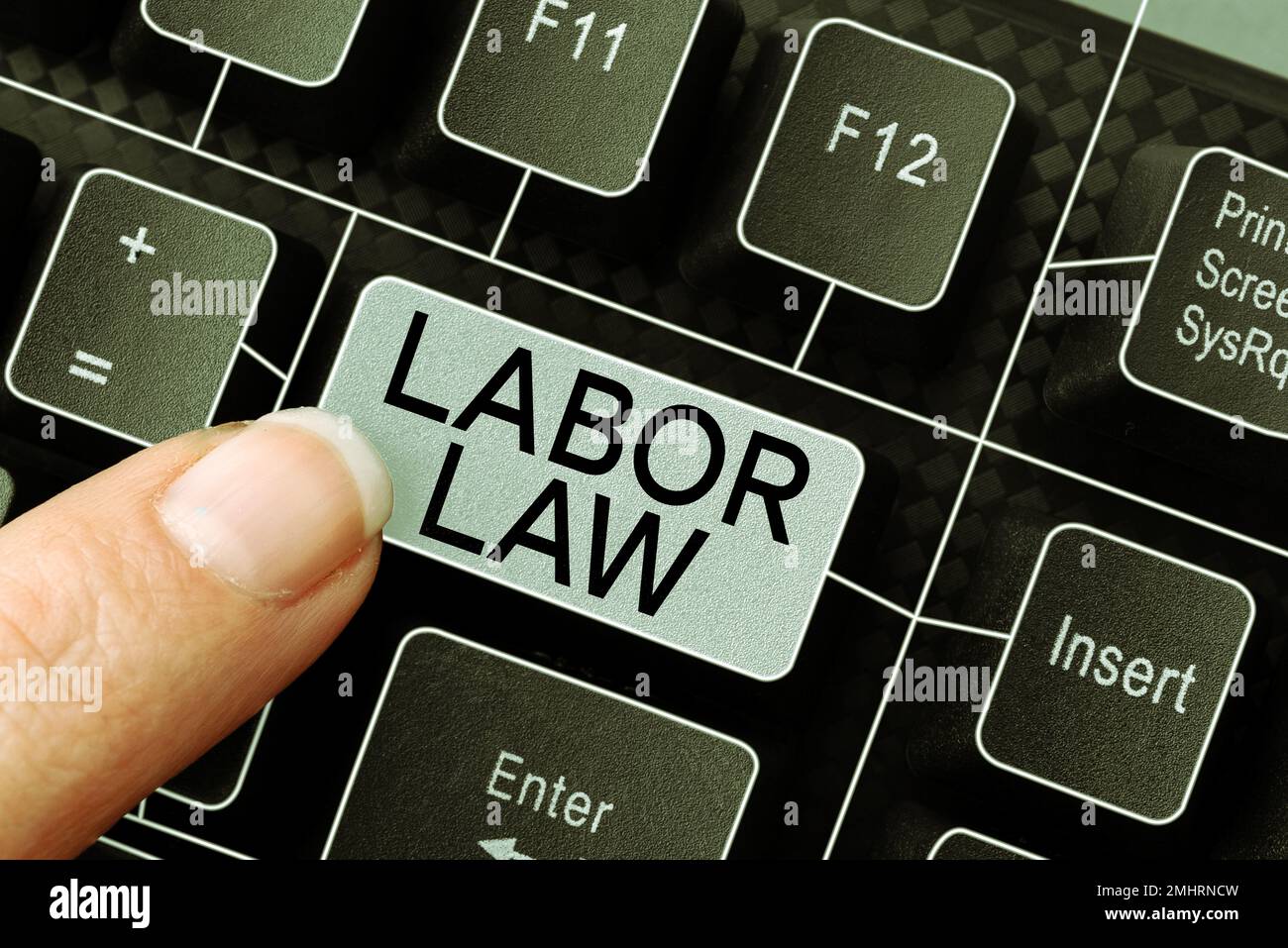 Text caption presenting Labor Law. Concept meaning rules relating to ...