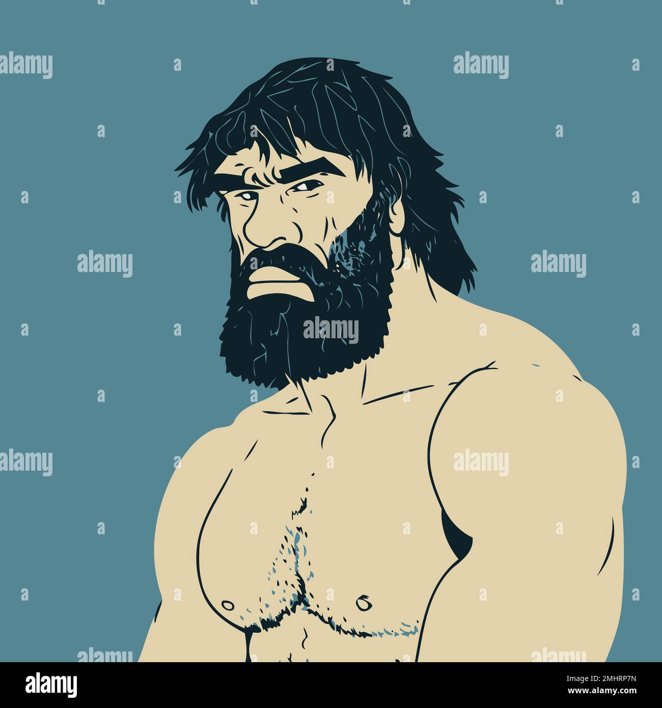 Paleolithic human portrait Stock Vector Images - Alamy