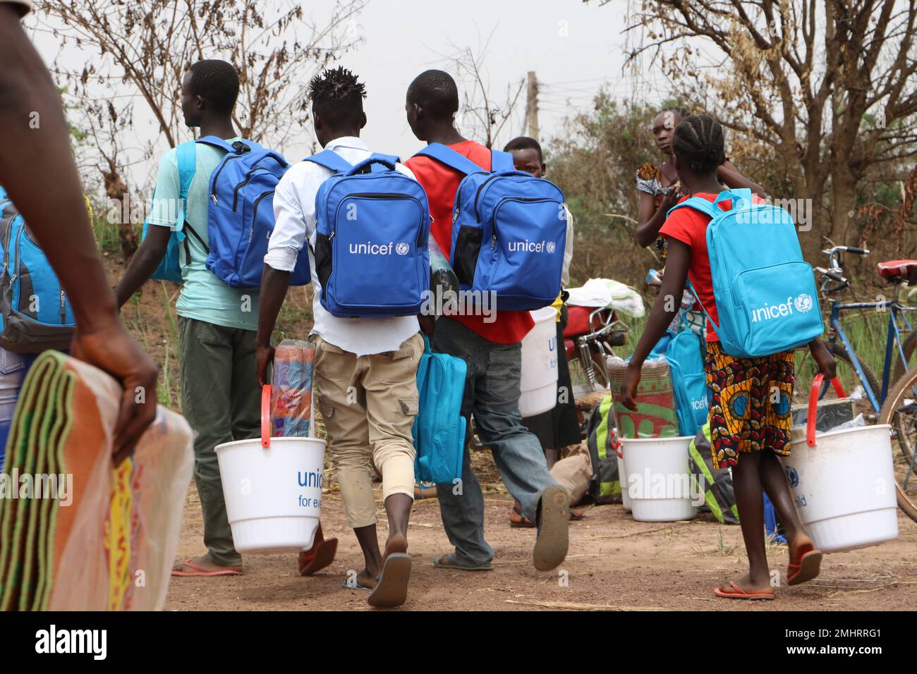 In this photo taken on Tuesday Feb.12, 2019, former child soldiers walk ...