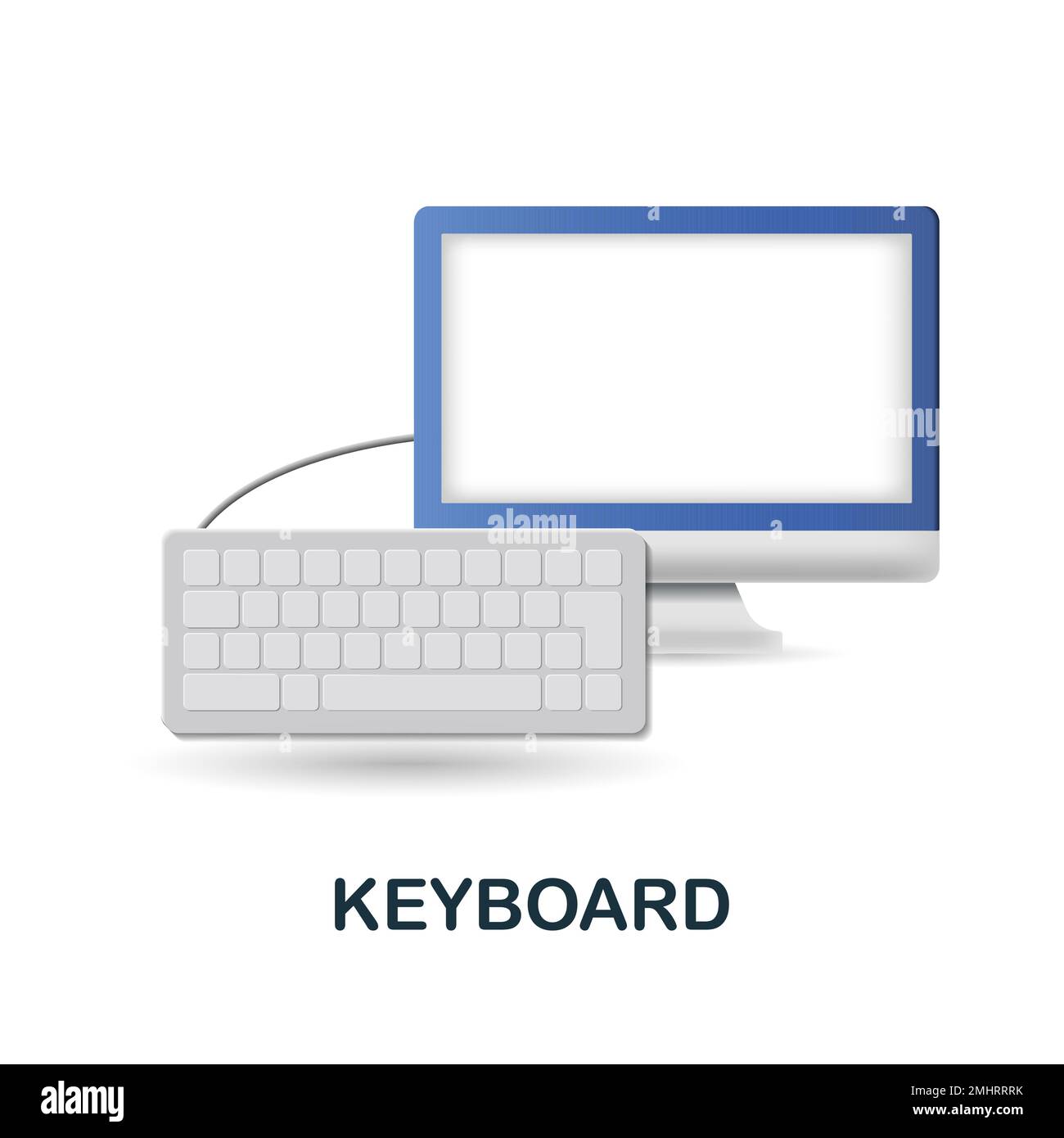Keyboard icon. 3d illustration from work place collection. Creative ...