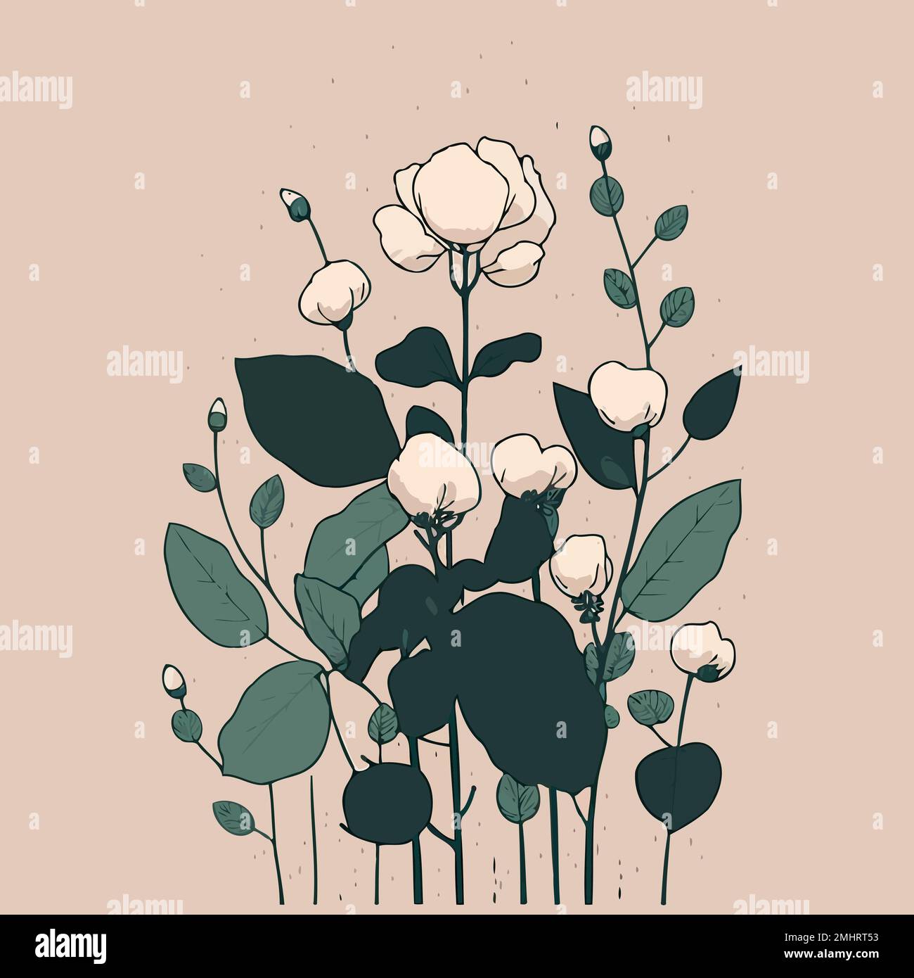 Cotton cultivation in agricultural production farm plant already giving ...