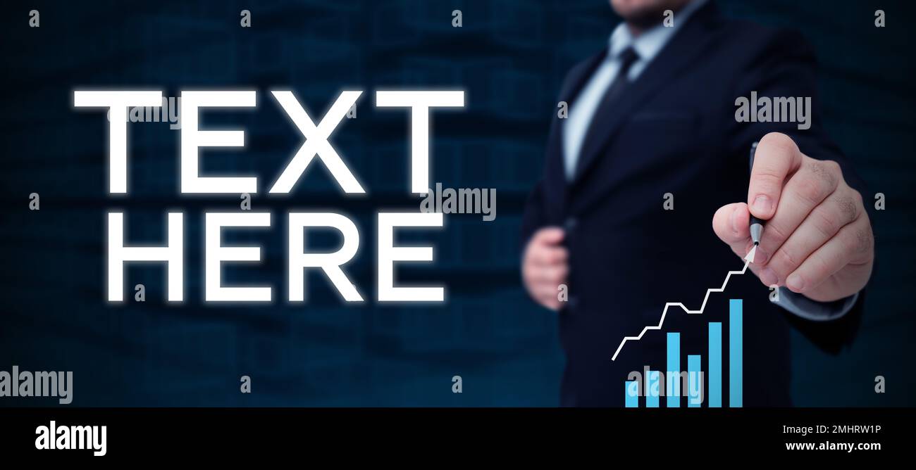 Text caption presenting Text Here. Business concept Blank space to put ...