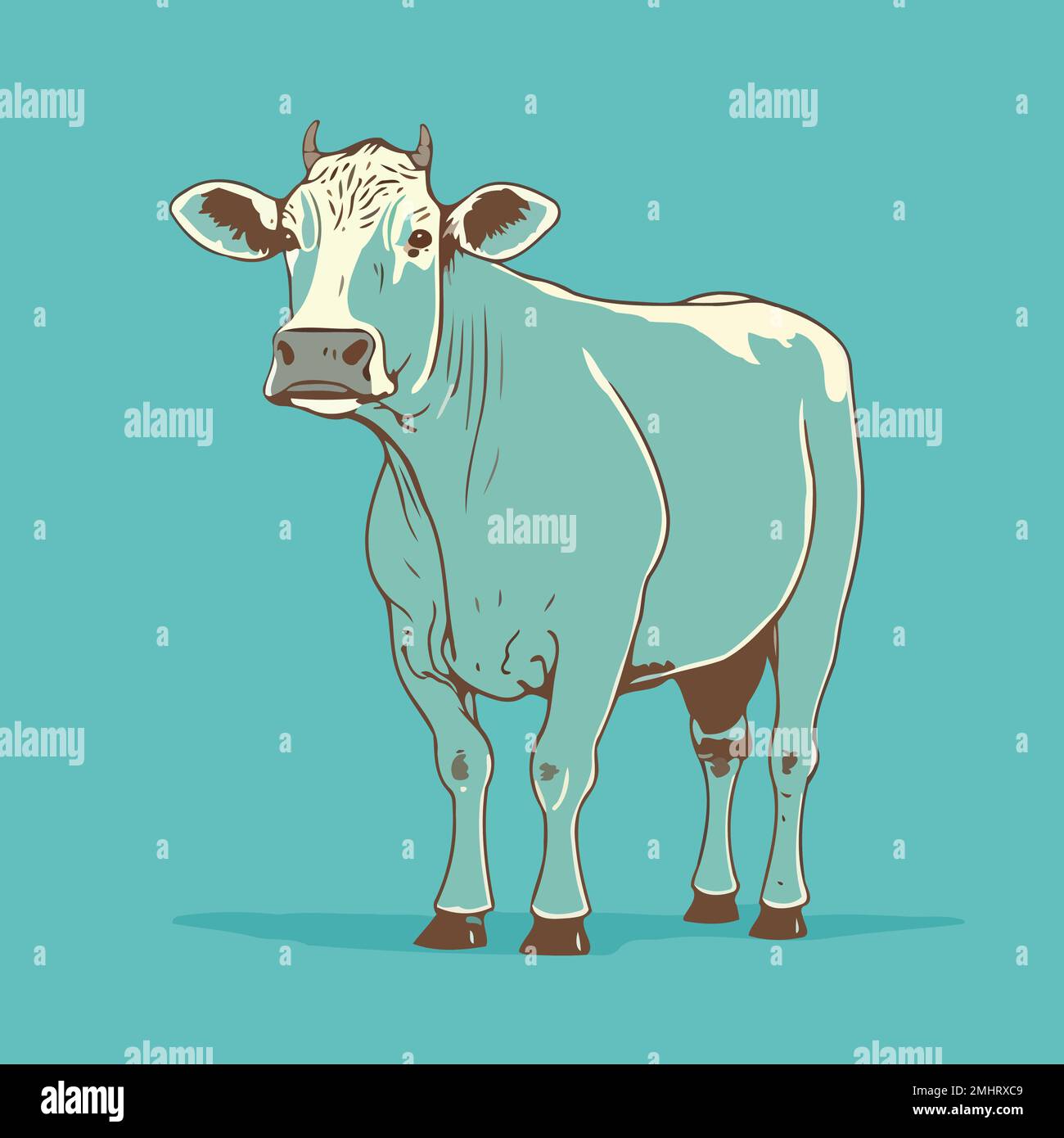 Farm animal vector drawing an adult big cow Stock Vector Image & Art ...
