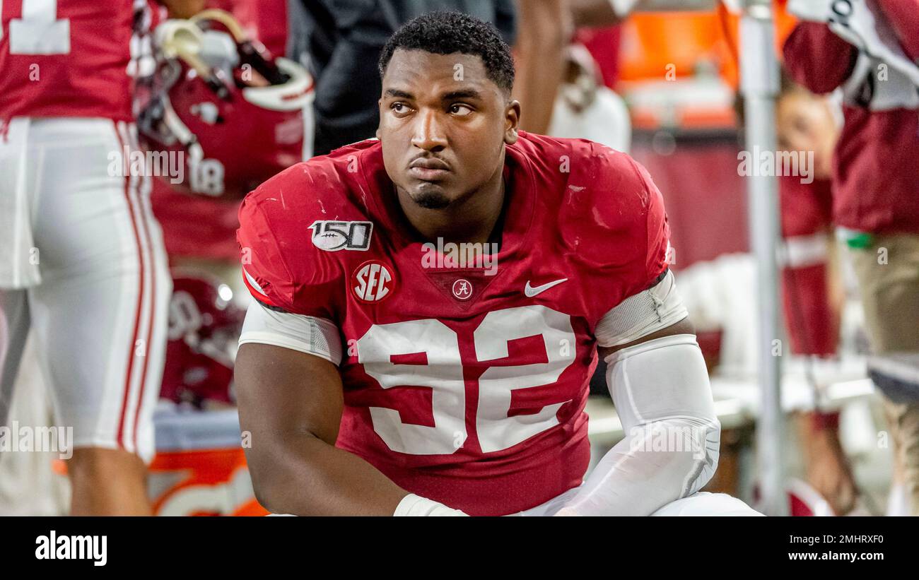 Alabama defensive lineman Justin Eboigbe (92) during the first half of ...