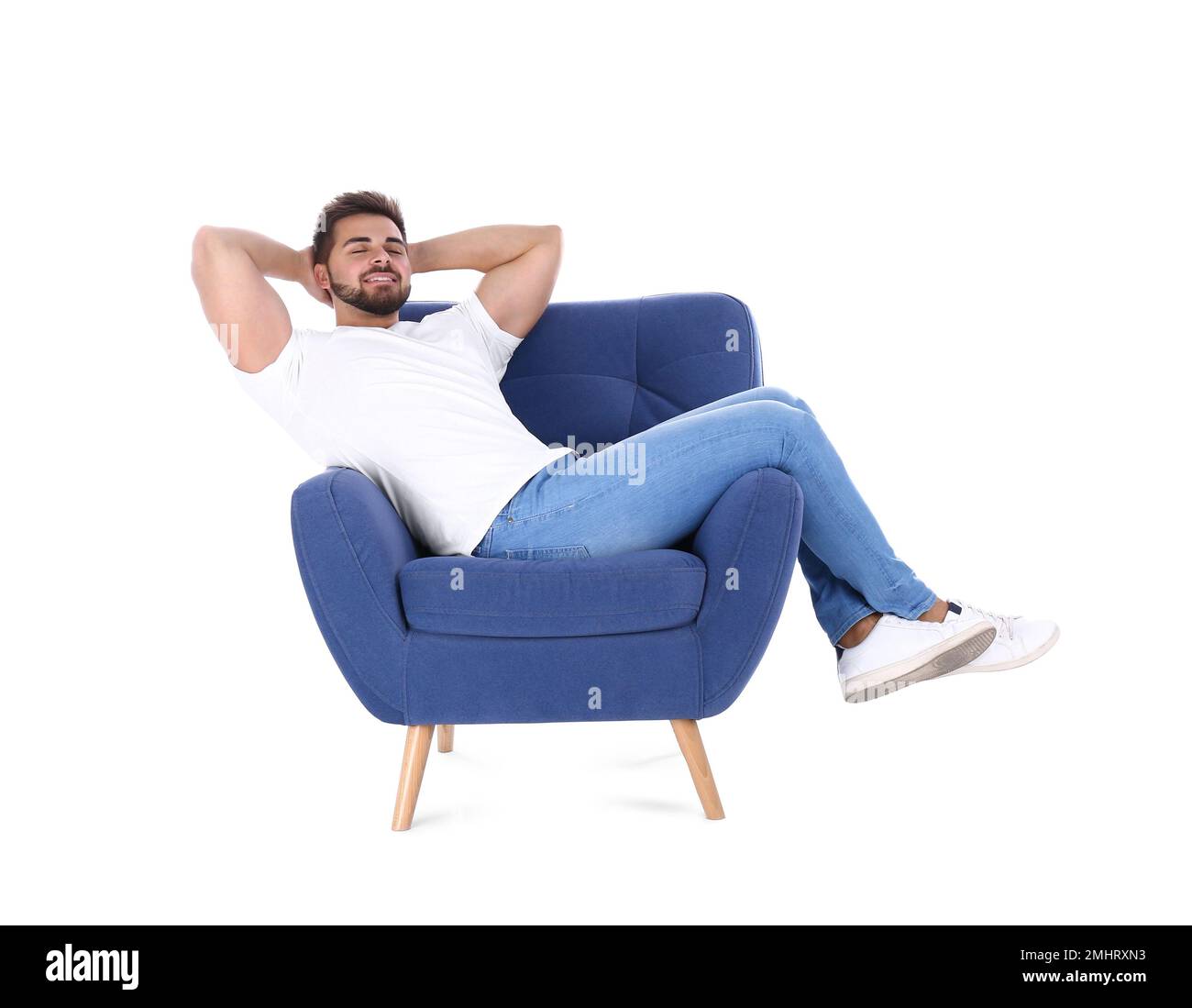 Caucasian young man resting on Cut Out Stock Images & Pictures - Alamy