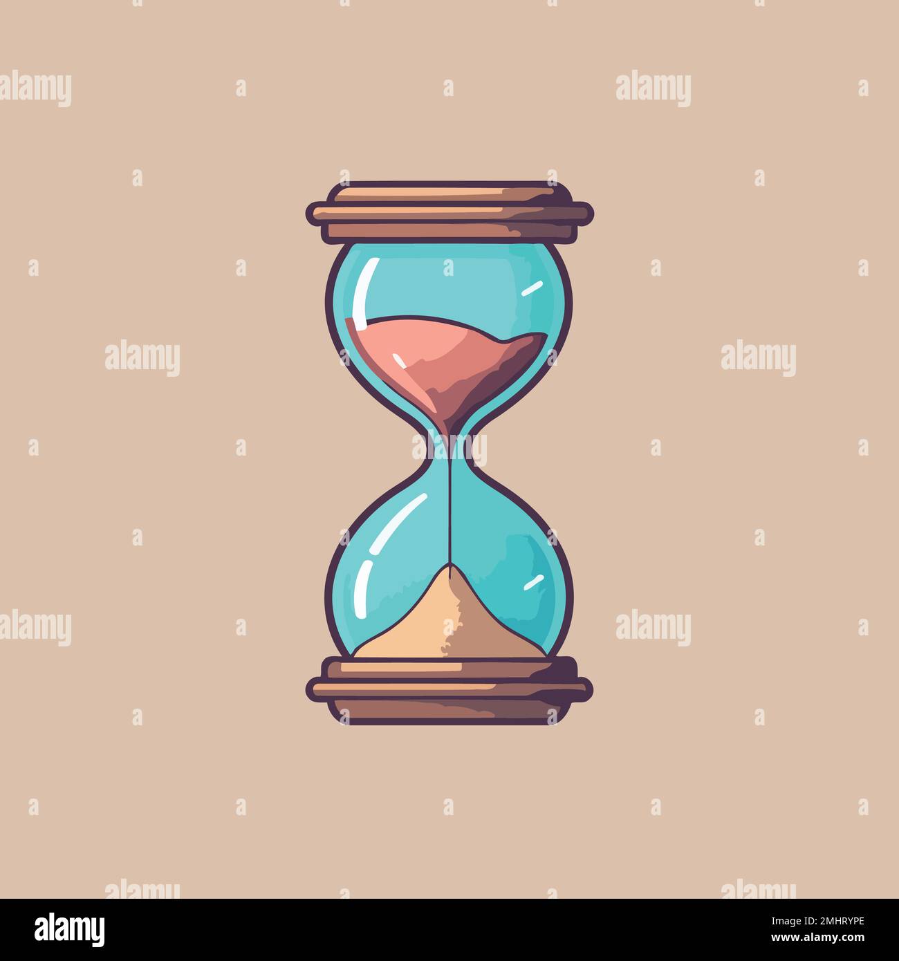 Sand clock hourglass time measurement object illustration Stock Vector ...