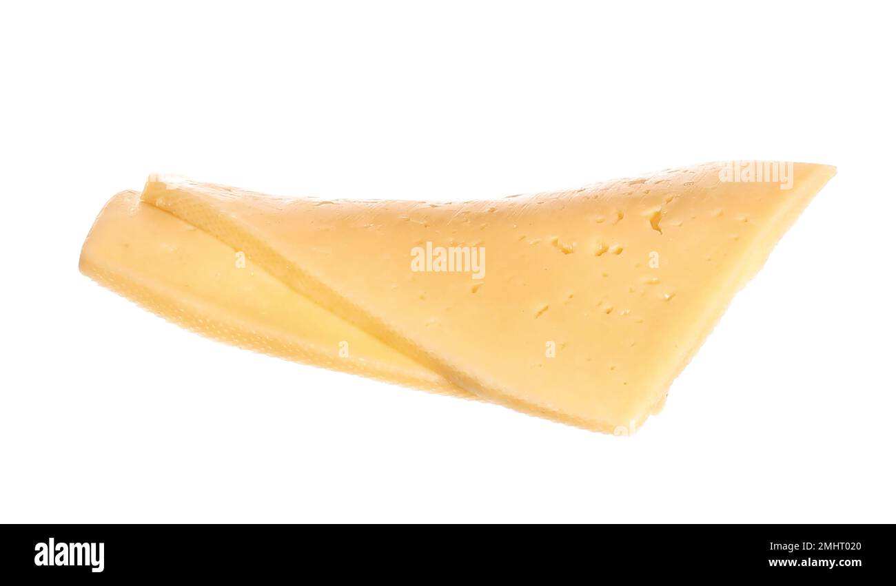 Tasty cheese slices isolated on white. Sandwich ingredient Stock Photo ...
