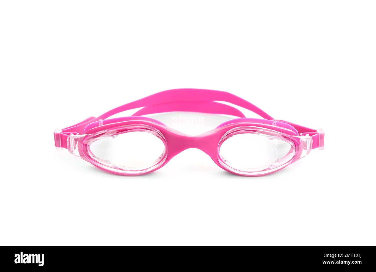 Pink swim goggles isolated on white. Beach object Stock Photo - Alamy